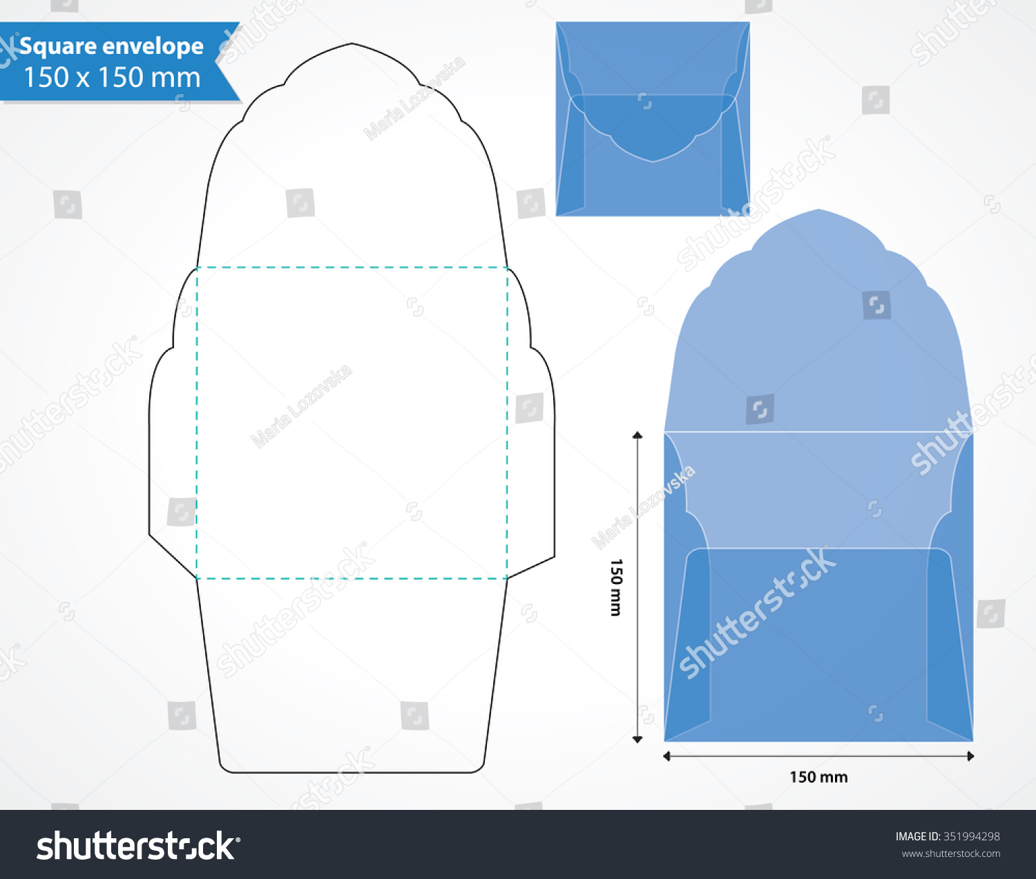 Square Die Cut Envelope Mockup: vector de stock (libre de regalías ...