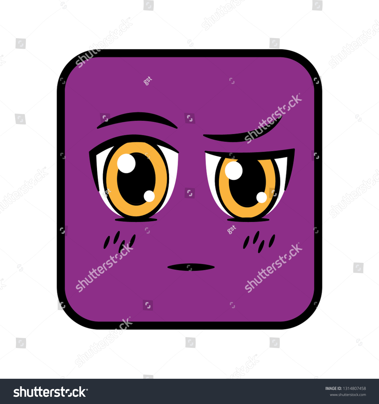 Square Emoticon Face Expression Stock Vector (Royalty Free) 1314807458 ...