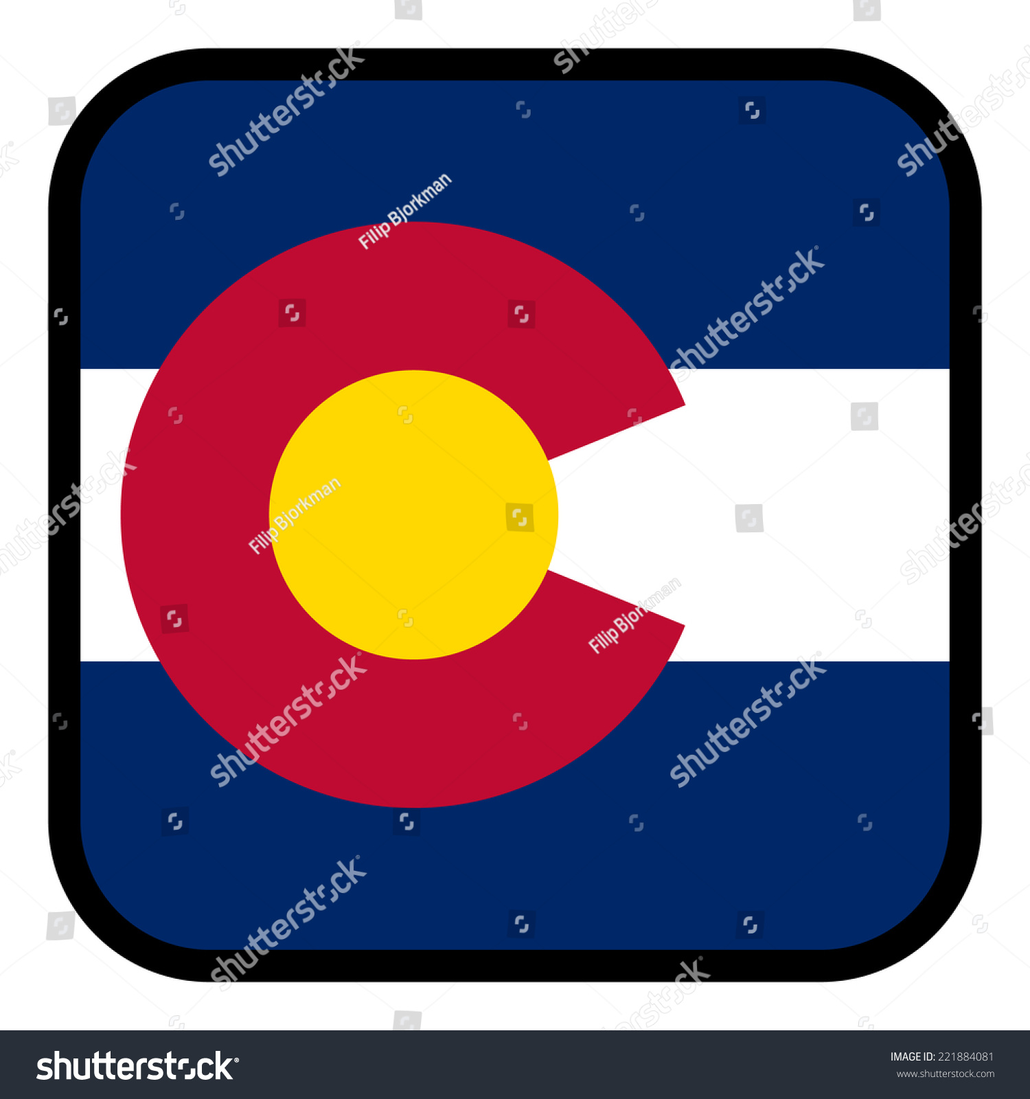 Square Flag Button Series Colorado Stock Vector (Royalty Free) 221884081