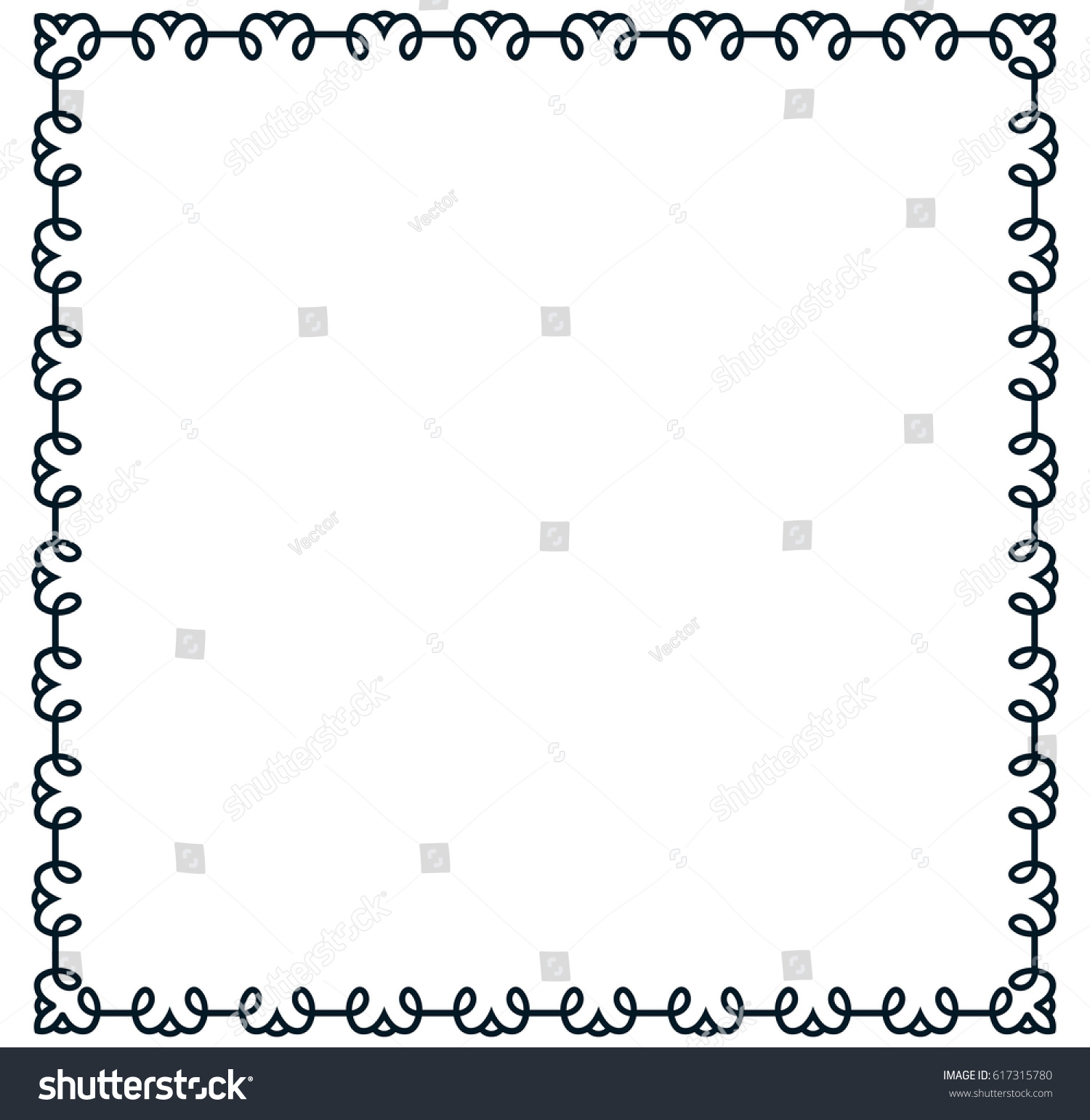 Square Frame Border Line Vector Vintage Stock Vector (Royalty Free ...