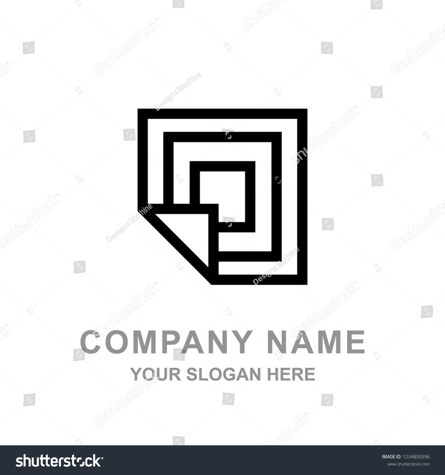 Square Geometric Maze Labyrinth Logo Vector: เวกเตอร์สต็อก (ปลอดค่า ...