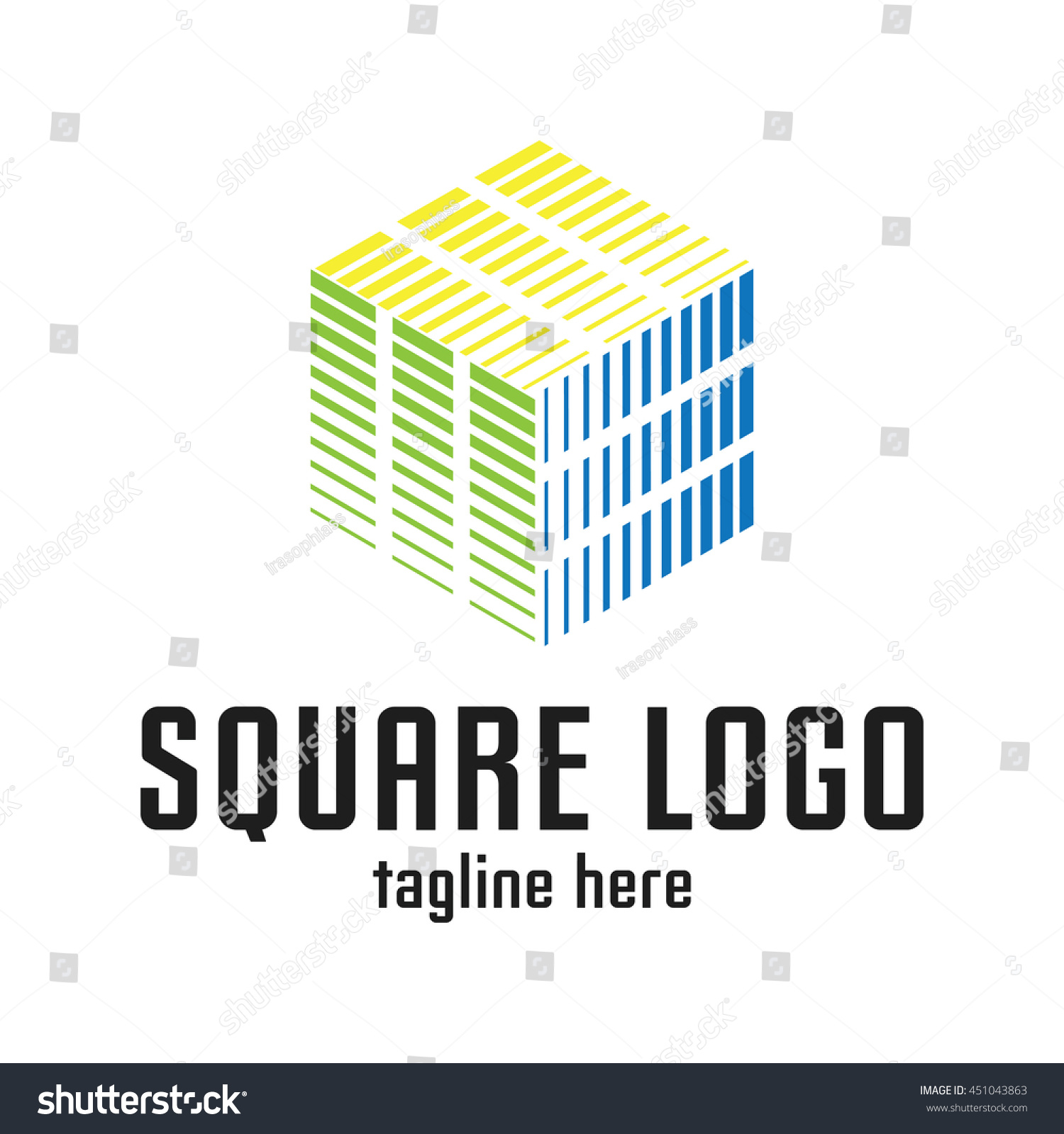 Square Geometric Modern Progressive Logo Template Stock Vector (Royalty ...