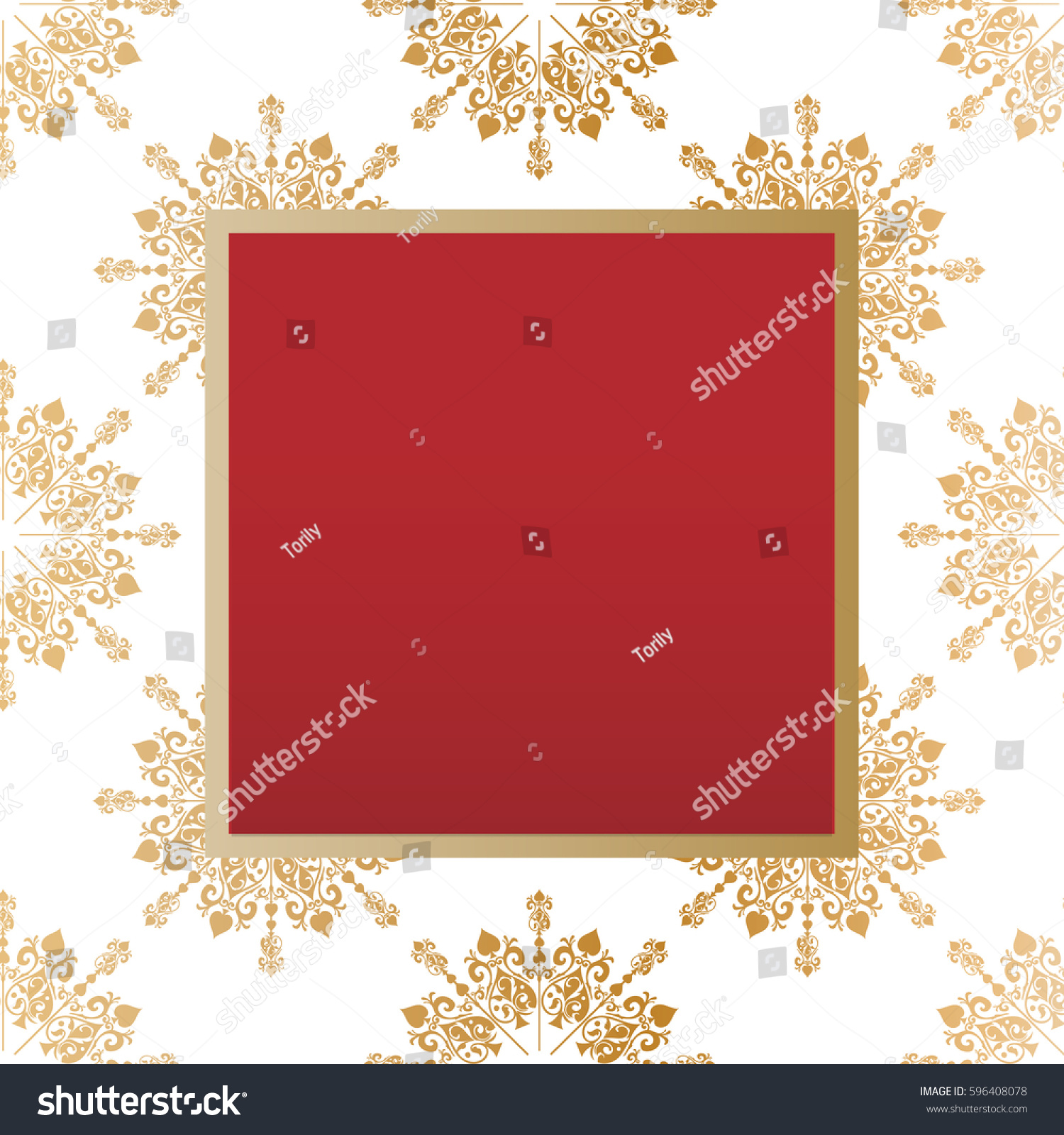 Square Gold White Red Frame Stock Vector (Royalty Free) 596408078 ...