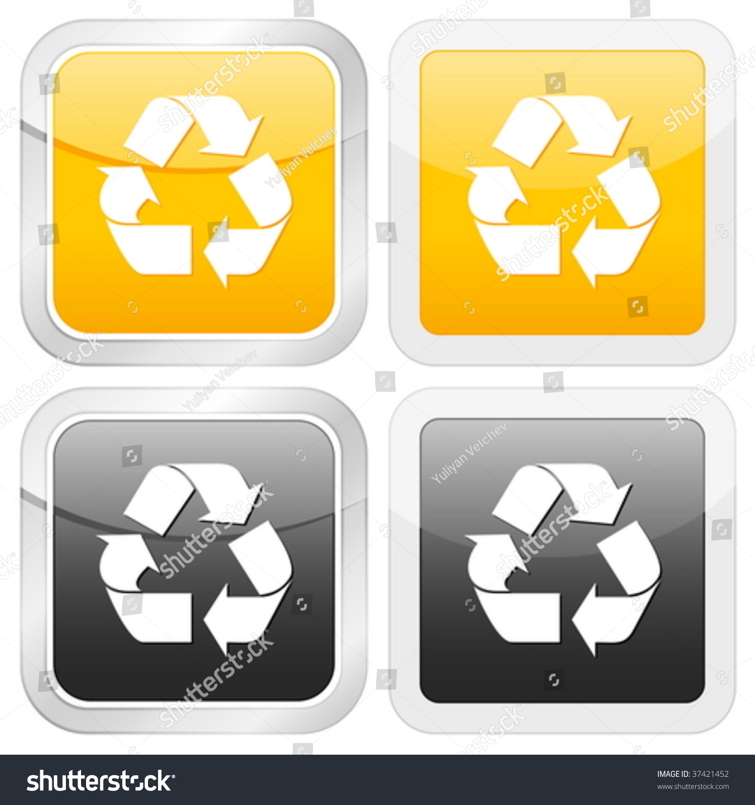 Square Icon Recycle Vector Illustration Stock Vector (Royalty Free ...
