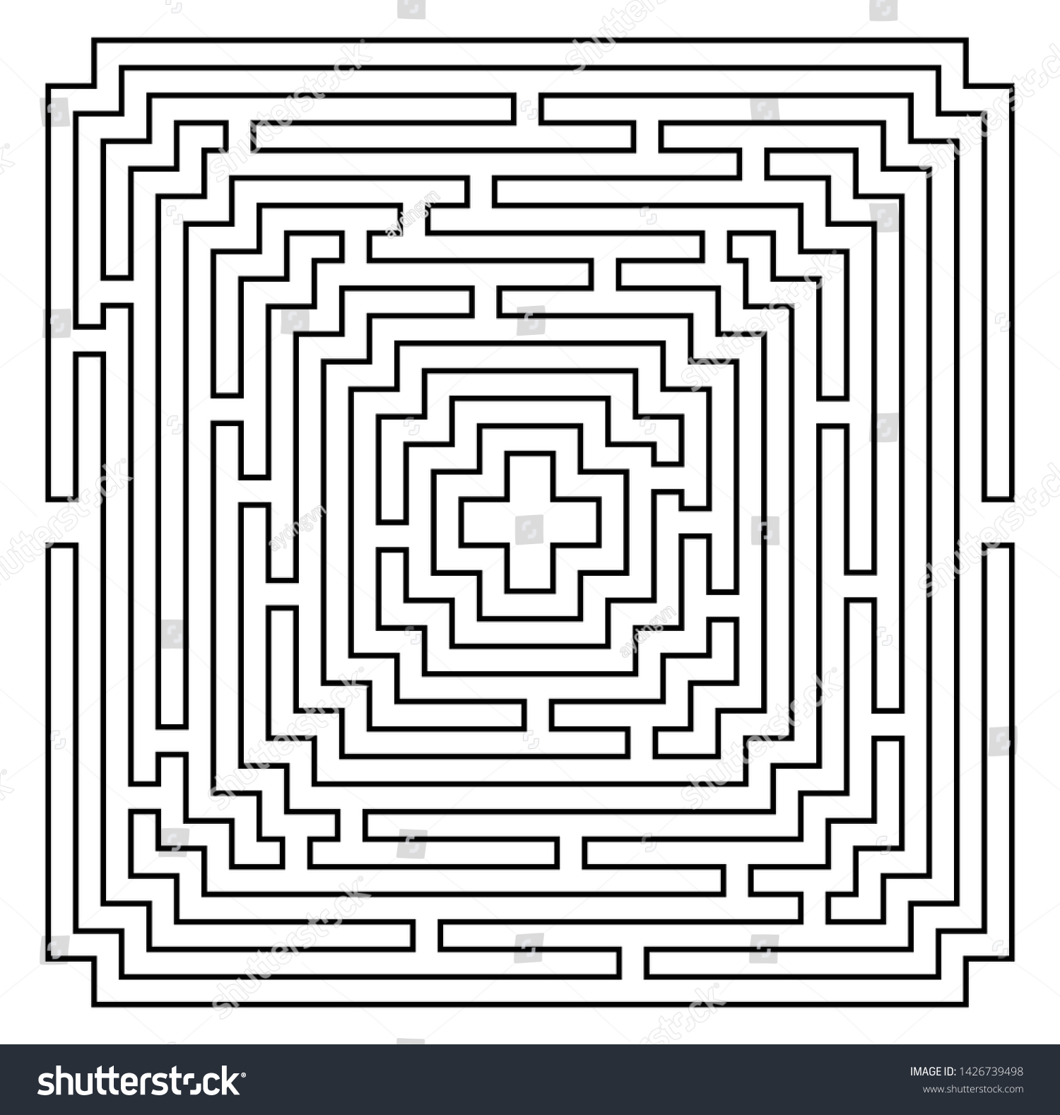 Square Labyrinth Vector Maze Labyrinth Game Stock Vector (Royalty Free ...