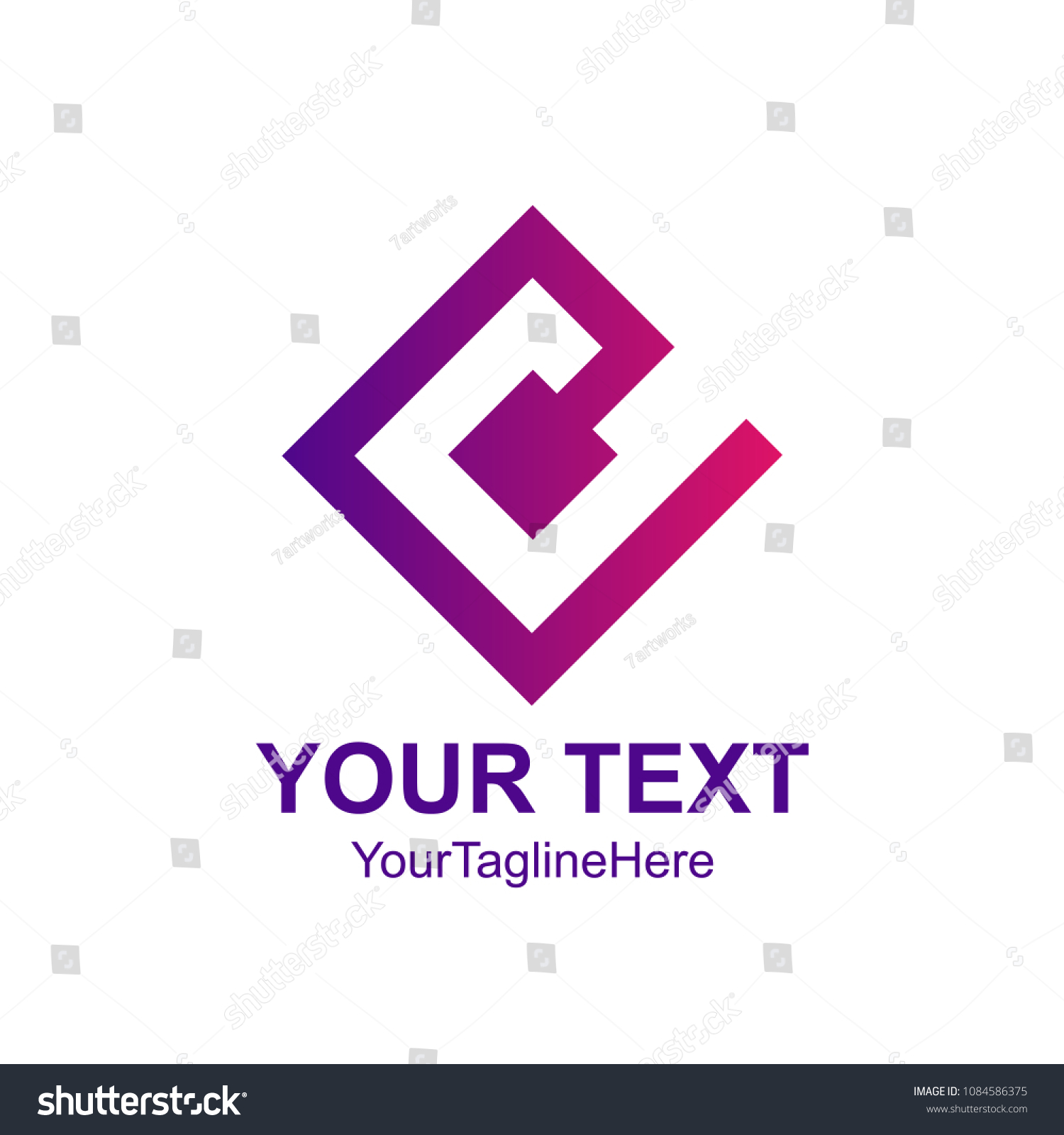 Square Letter C Logo Design Template Stock Vector (Royalty Free ...