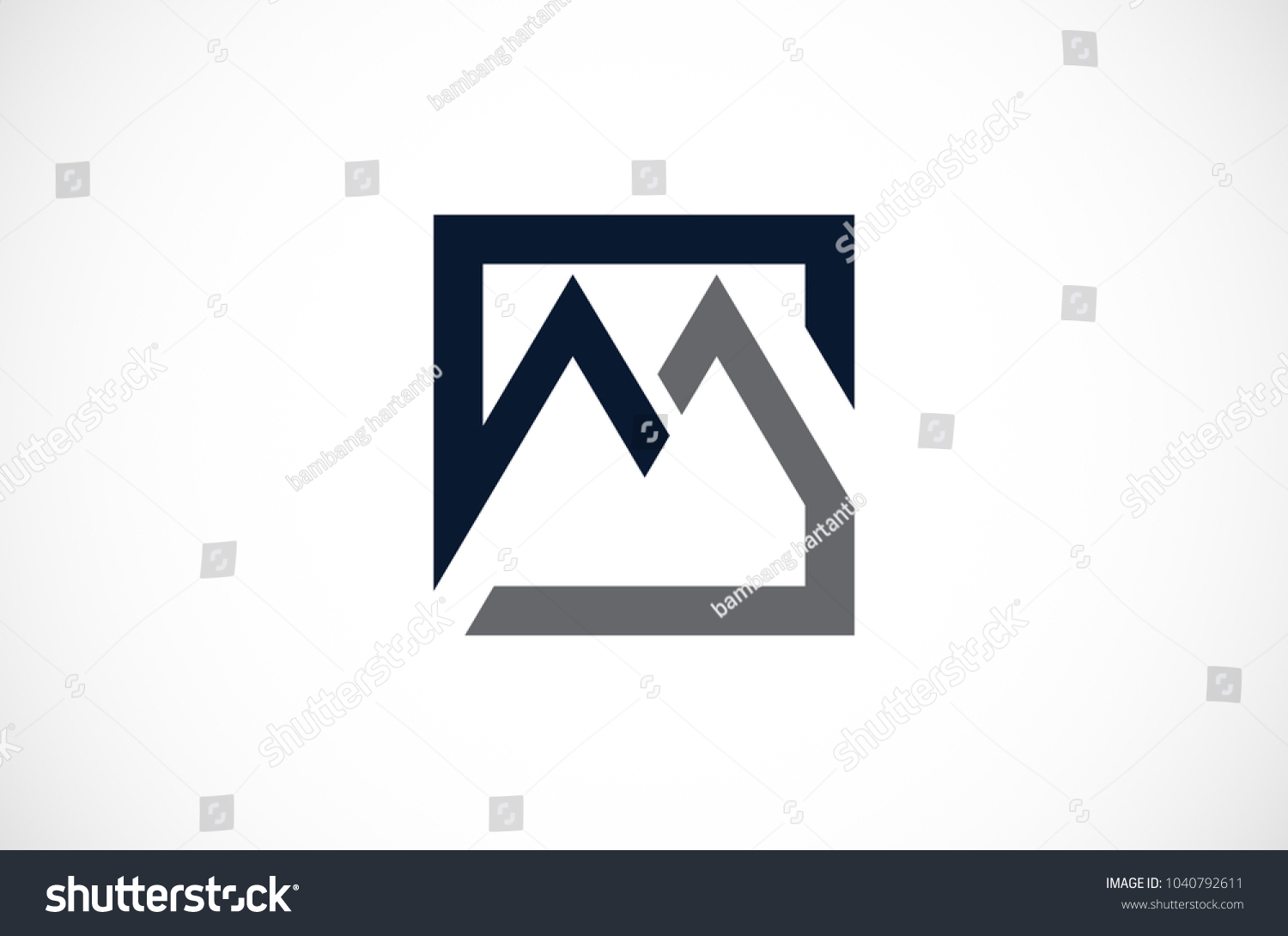 Square Letter M Logo Vector Stock Vector (Royalty Free) 1040792611 ...