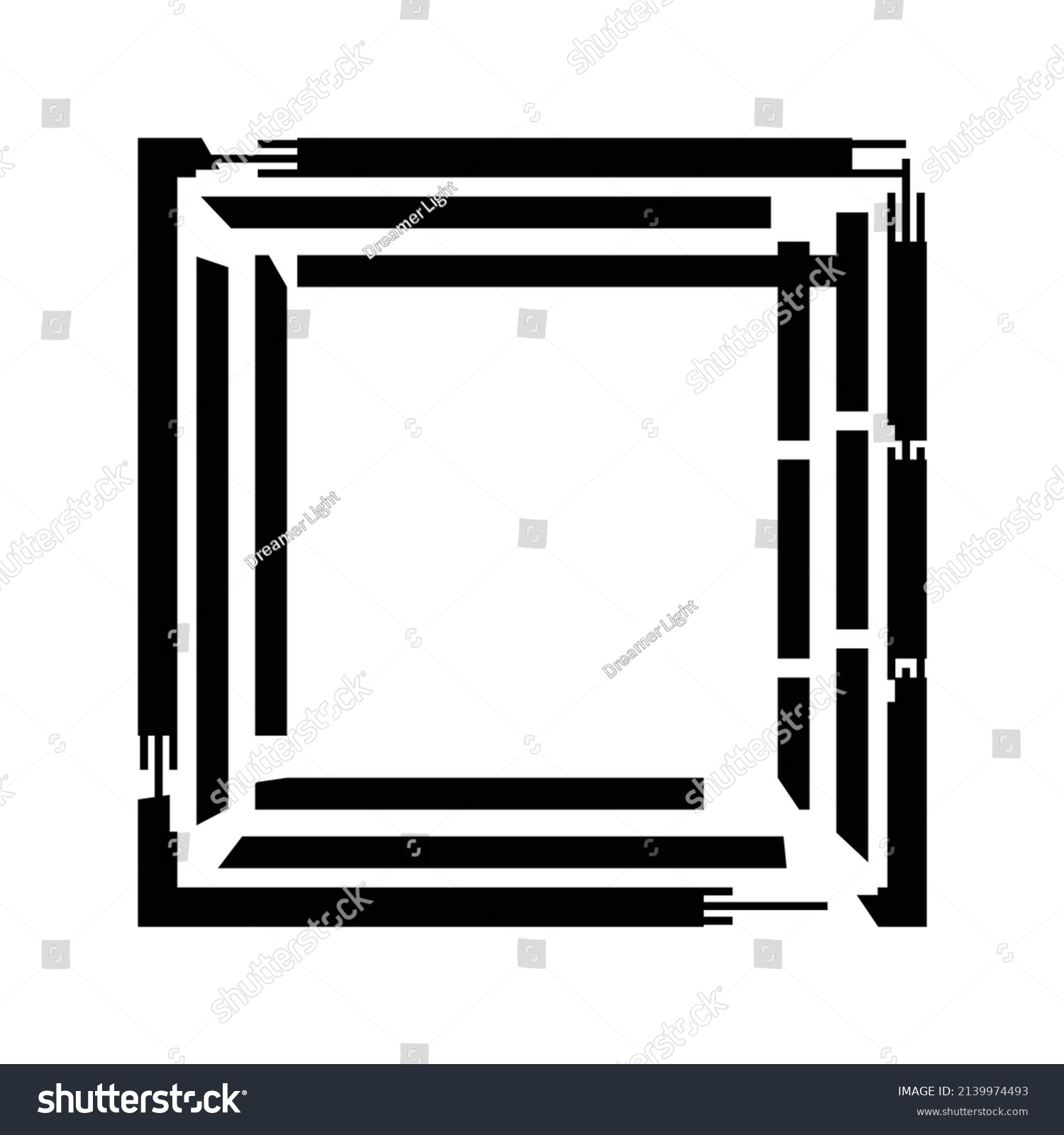 Square Line Abstract Frame Logo Technology Stock Vector (Royalty Free ...