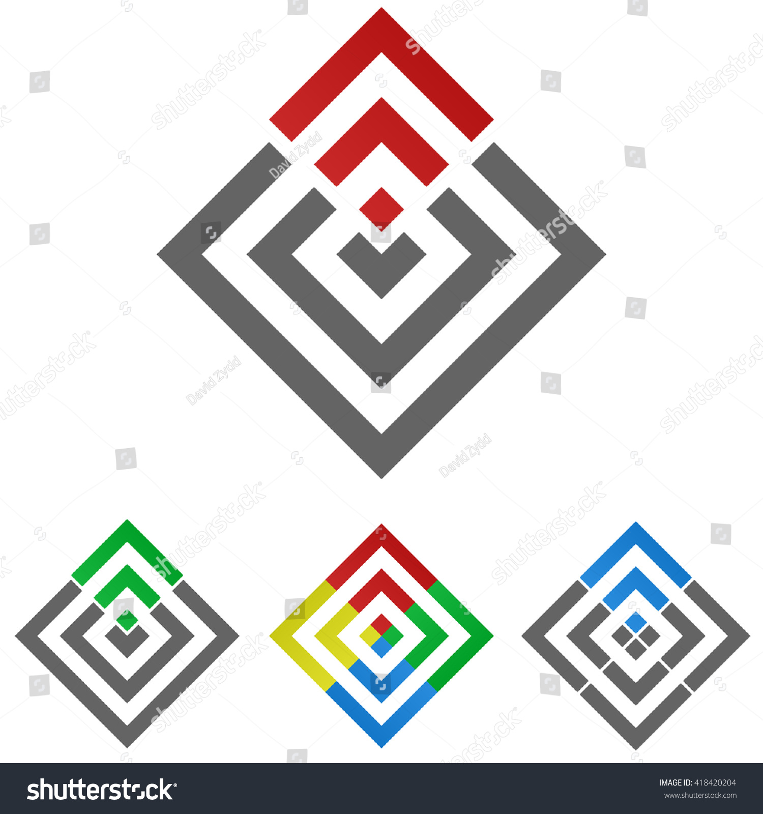 Square Logo Symbol Design Template Set Stock Vector Illustration ...