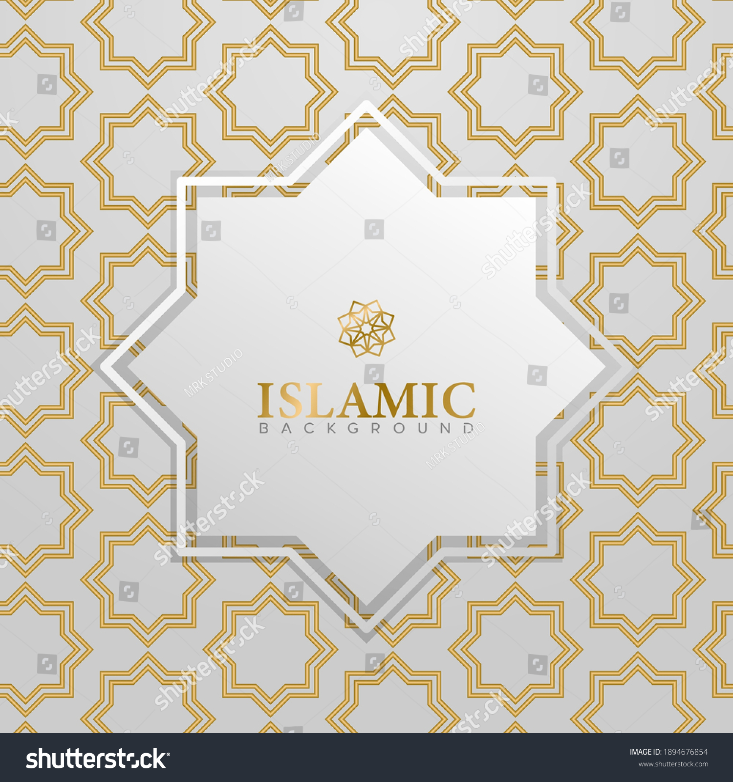 Vektor Stok Square Ornament Islamic Background Design Vector (Tanpa ...
