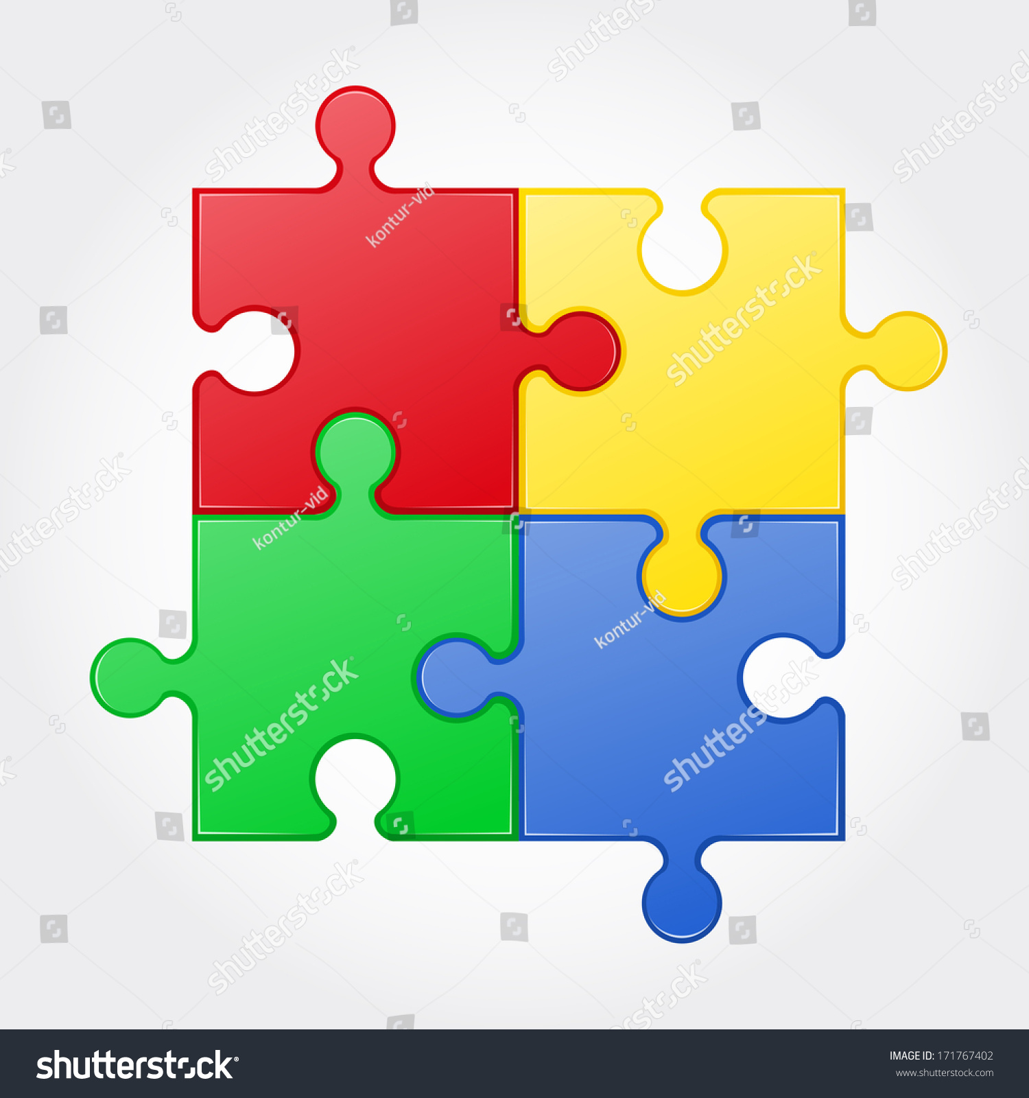 Square Puzzle Vector Illustration Isolated On Stock Vector (Royalty ...