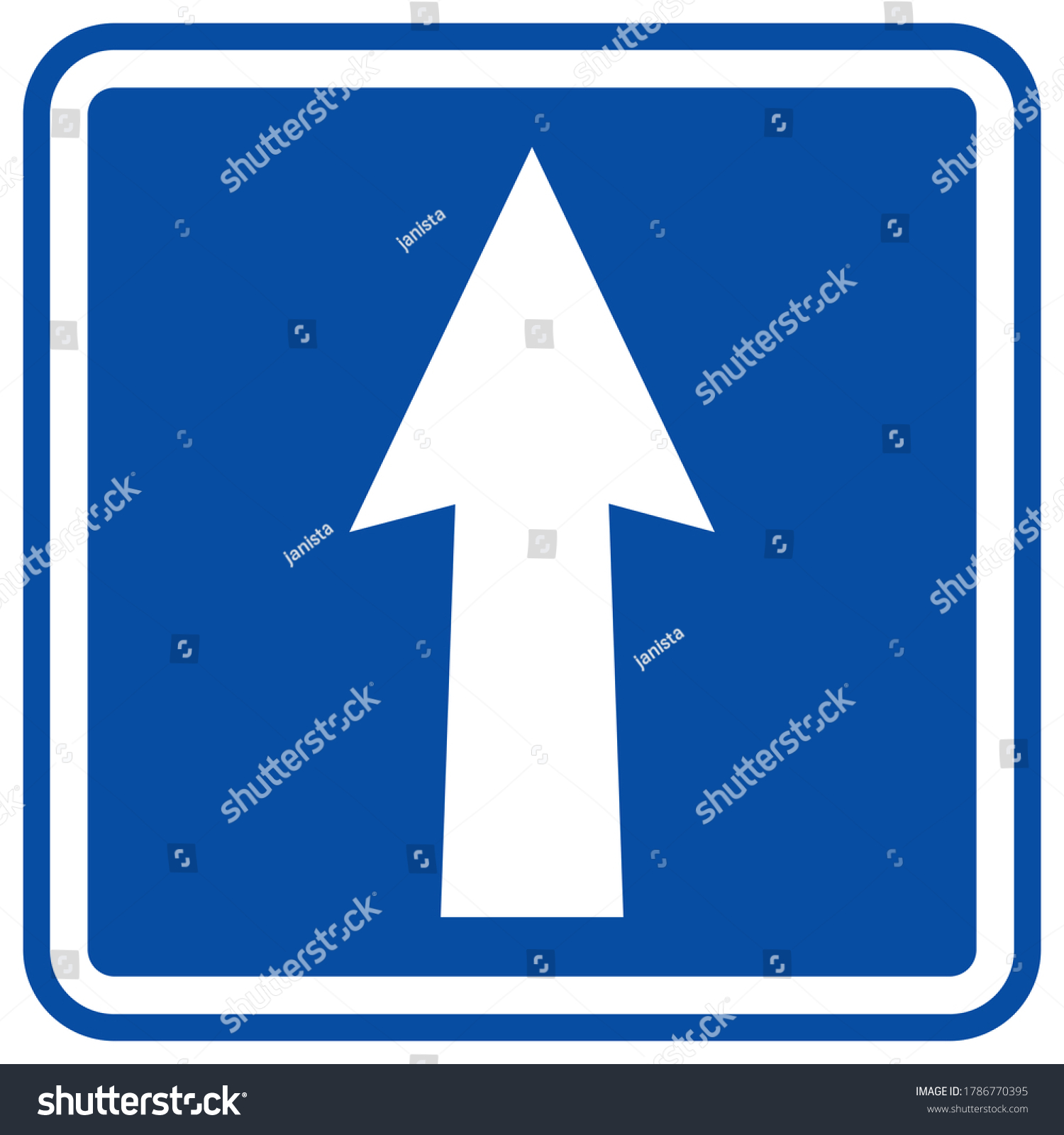 Square Road Sign One Way Vector Stock Vector (Royalty Free) 1786770395