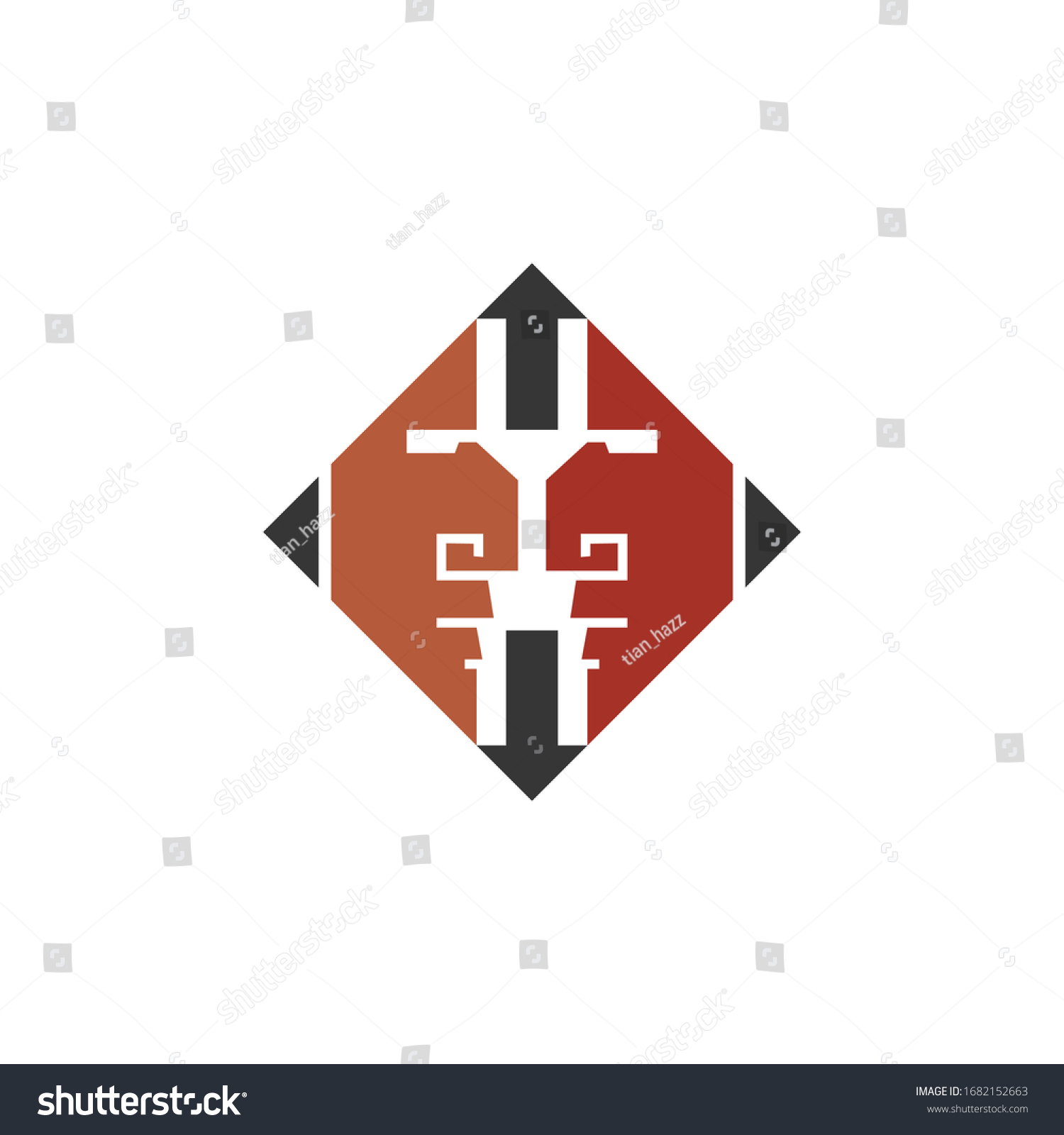 Square Tribe Head Logo Design Template Stock Vector (Royalty Free ...