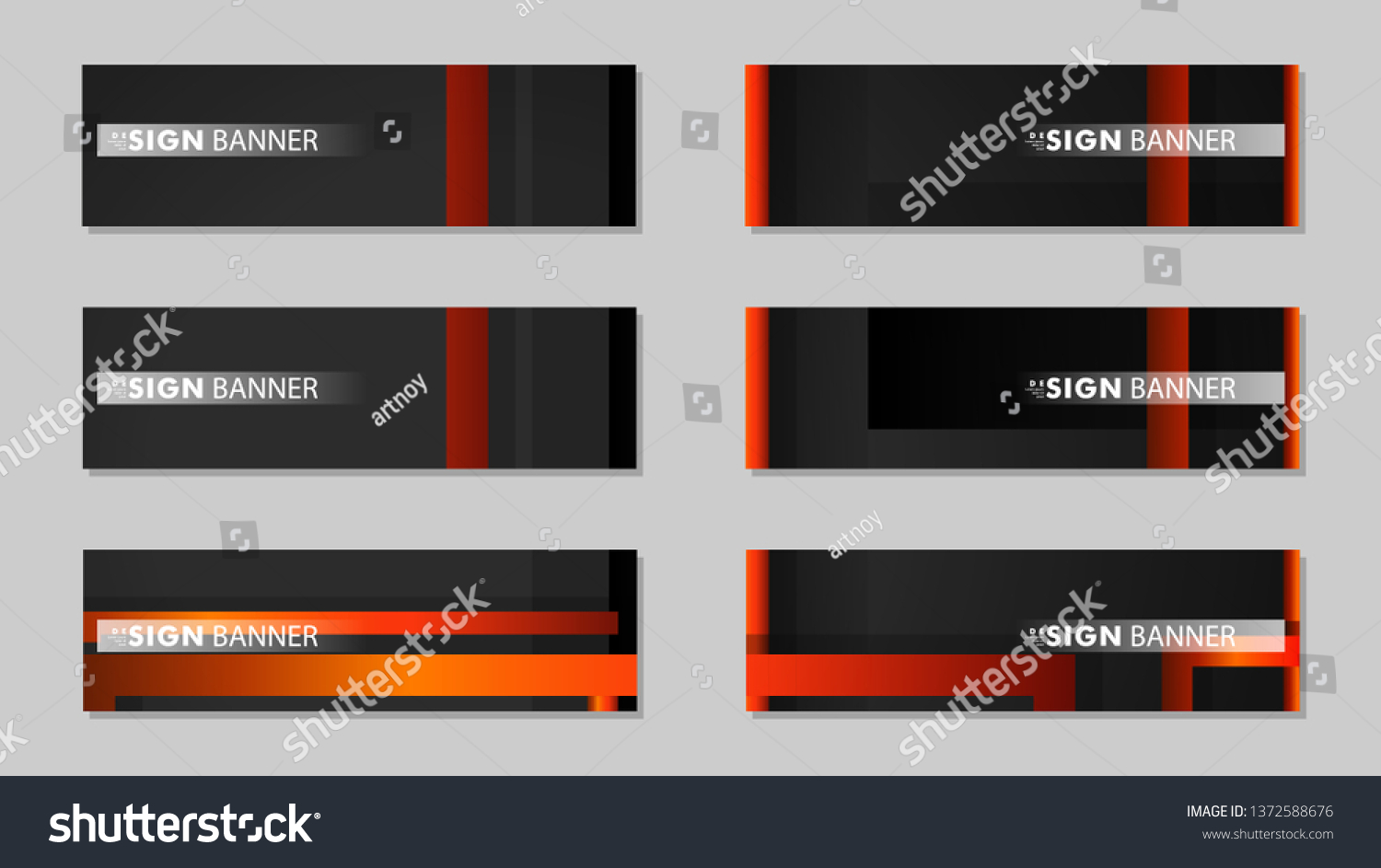 Square Vector Banner Rectangular Black Orange Stock Vector (Royalty ...