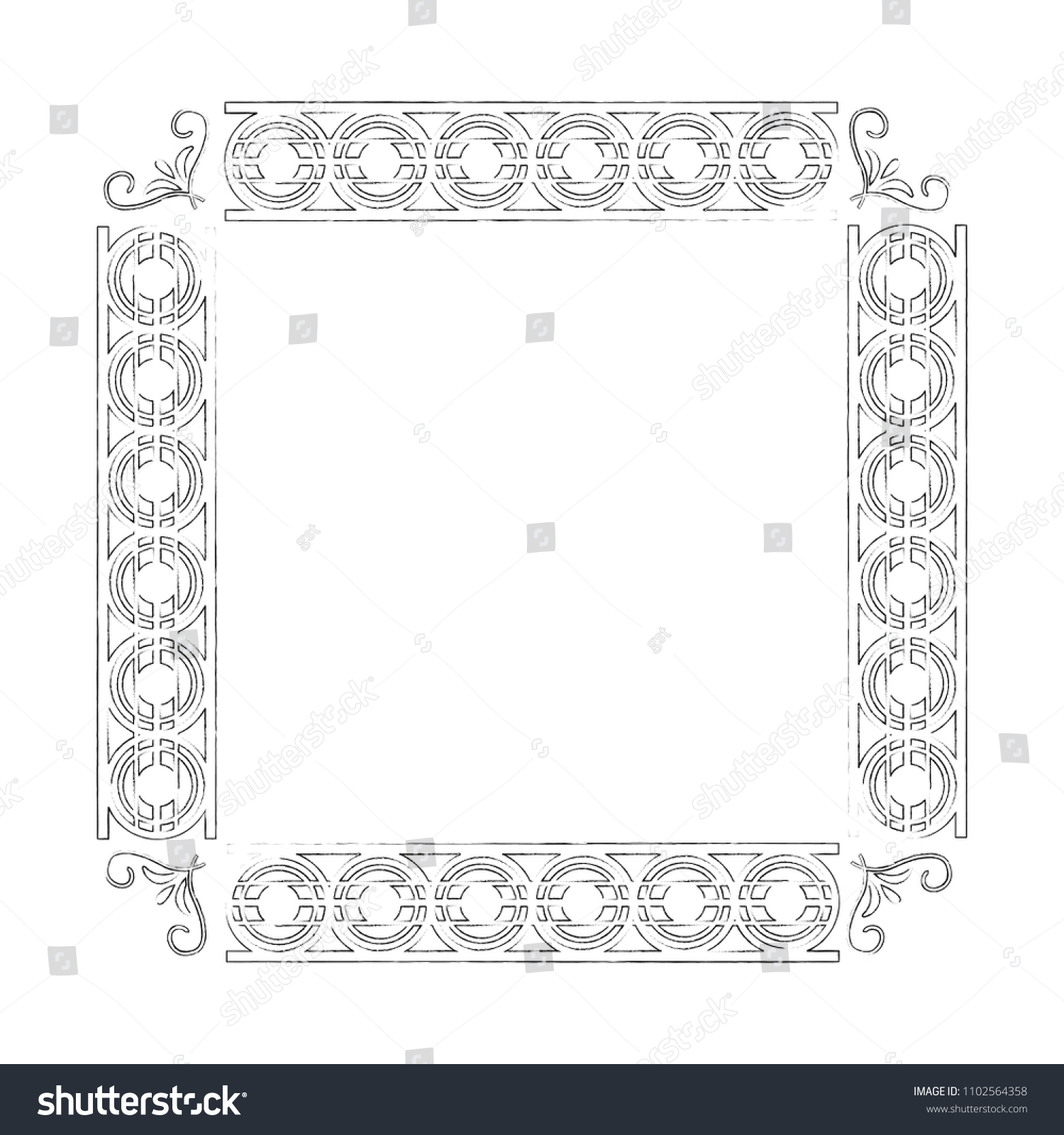 Square Victorian Frame Isolated Icon Stock Vector (Royalty Free) 1102564358