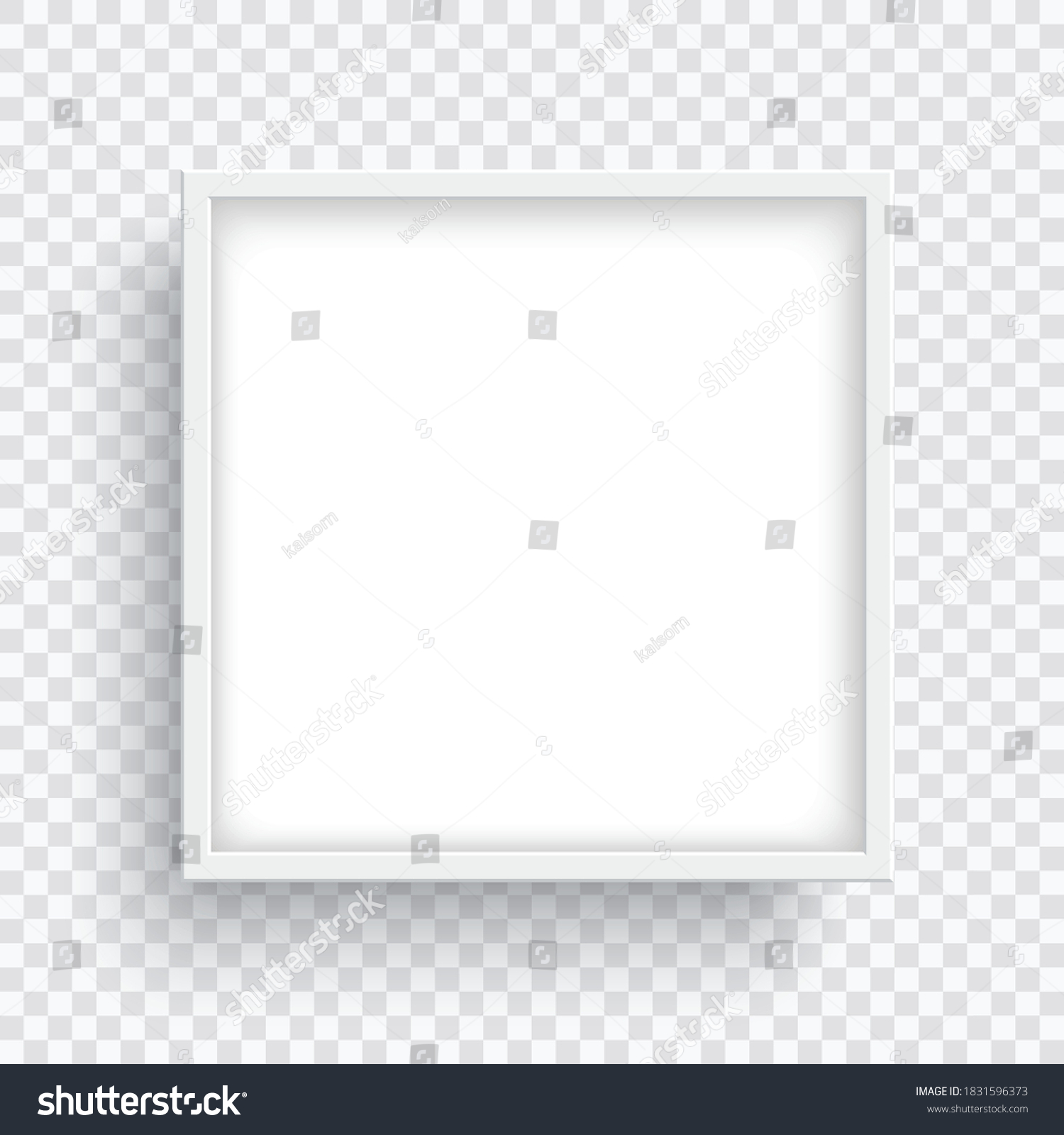 Square White Frame Isolated On Transparent Stock Vector (Royalty Free ...