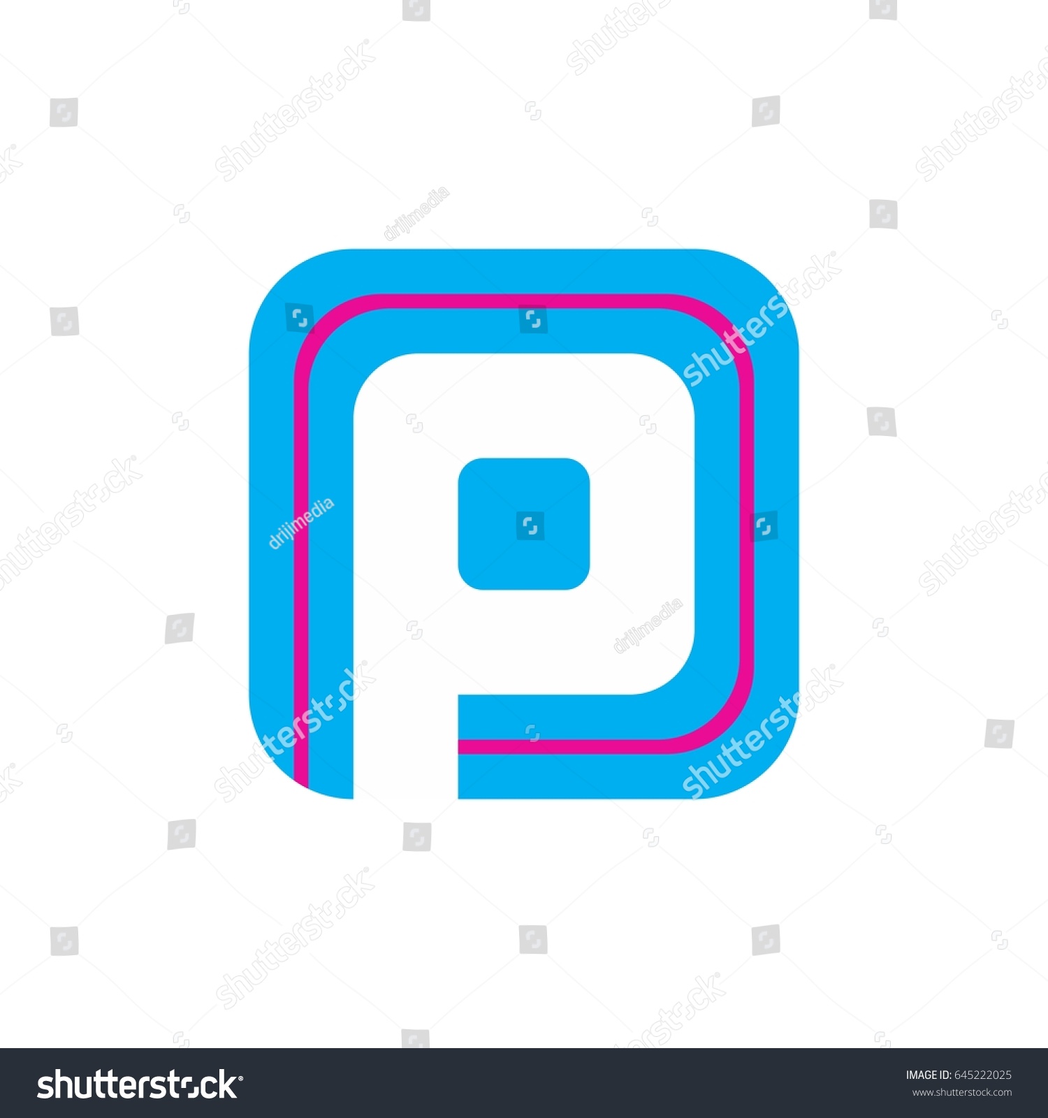 Square Letter P Logo Stock Vector (Royalty Free) 645222025 | Shutterstock