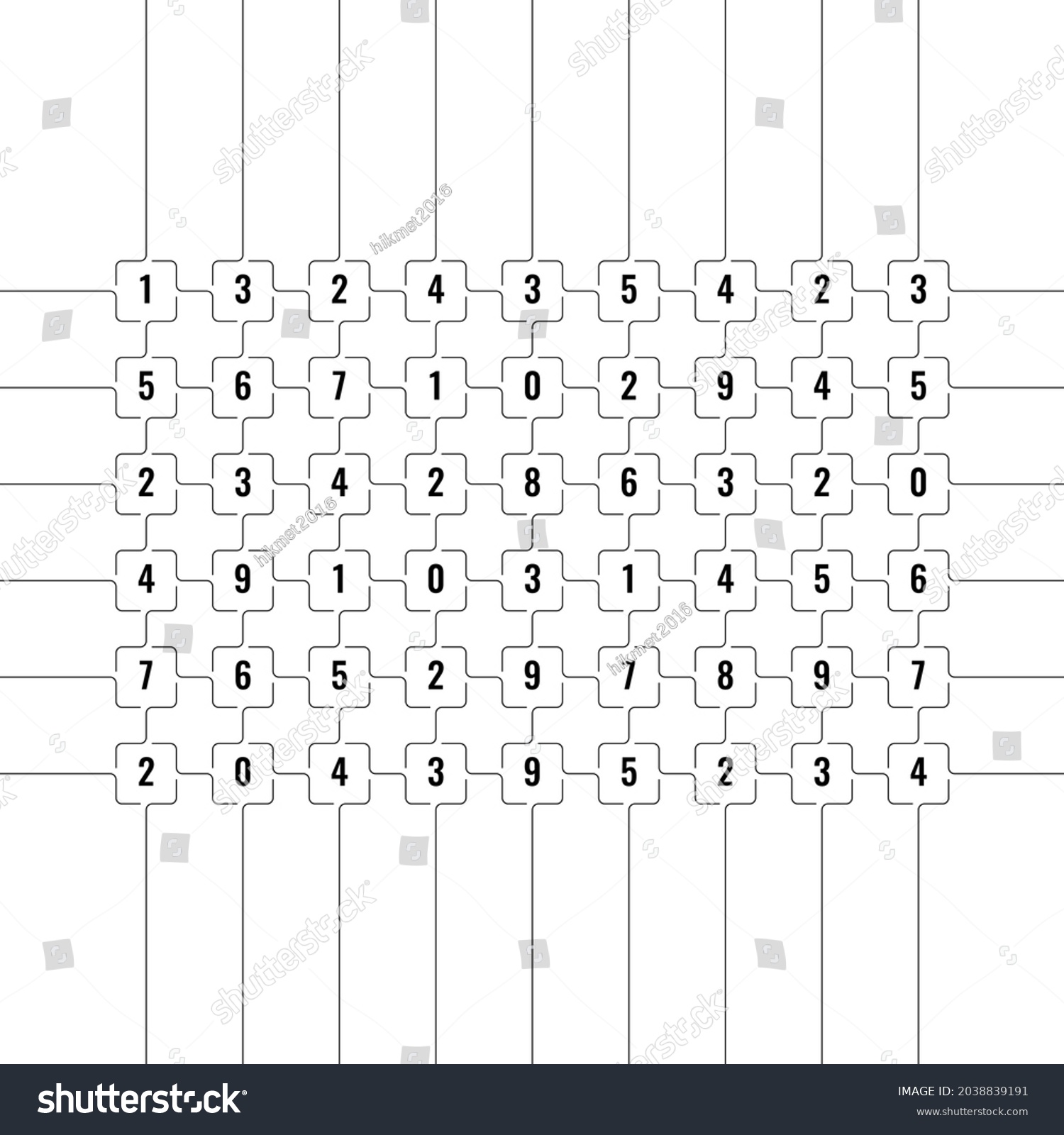 Squares Numbers Background Linked Squares Background Stock Vector ...