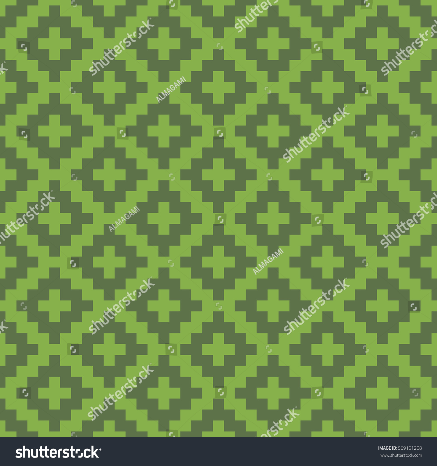 Squares Pixel Art Pattern Greenery Checked Stock Vector (Royalty Free ...