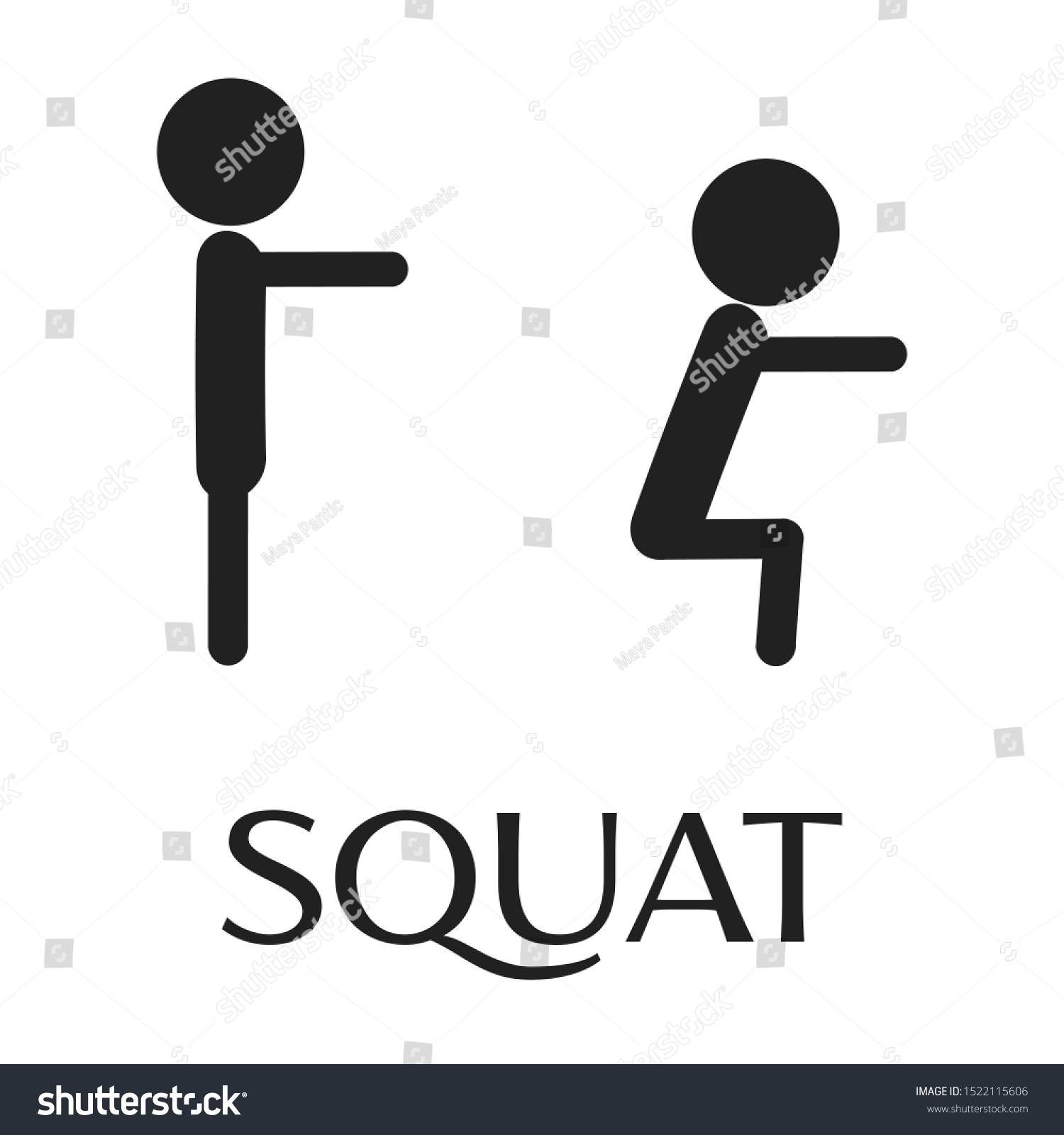 Squat Exercise Vector Pictogram Isolated Simple Stock Vector (Royalty ...