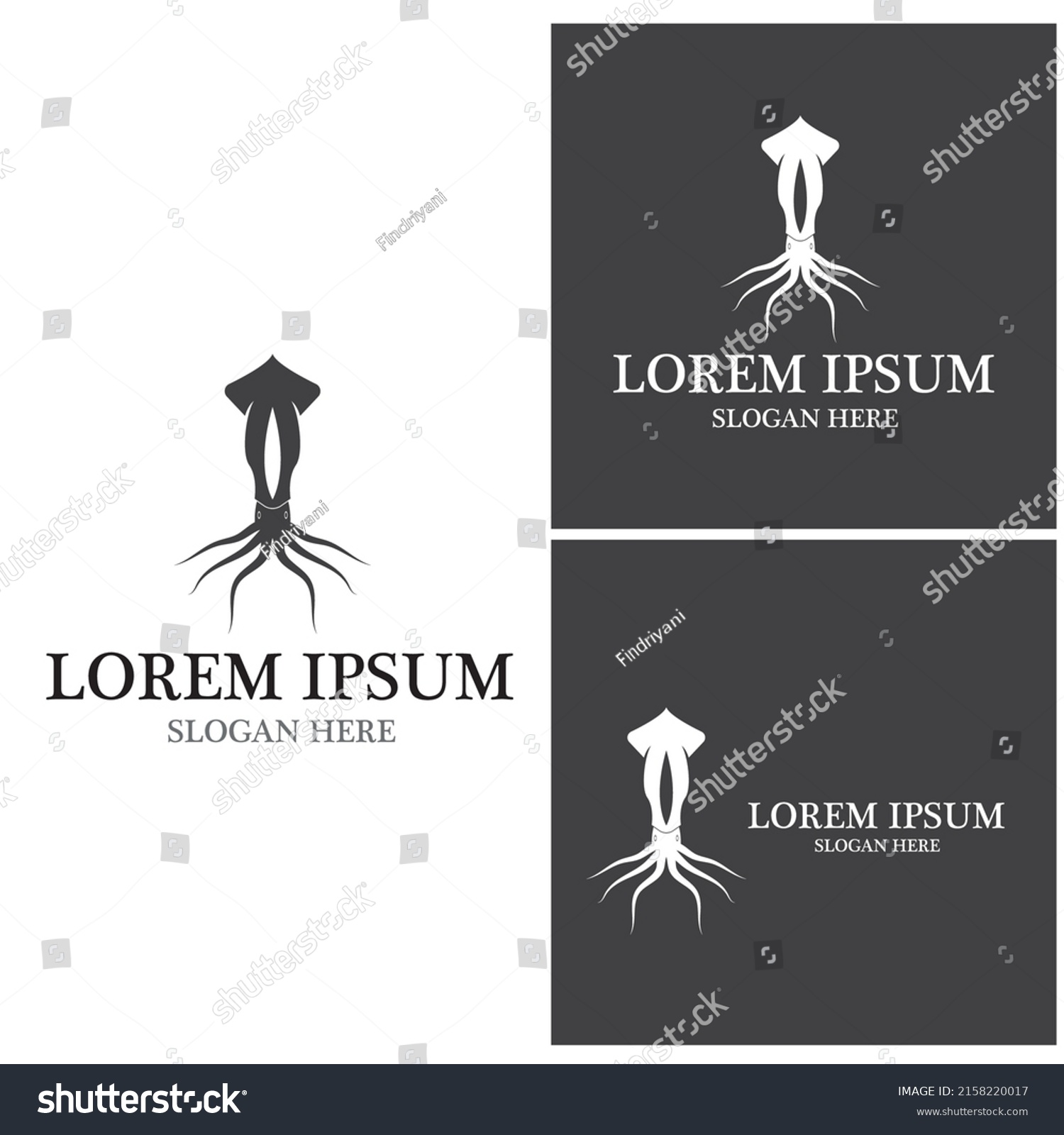 Squid Icon Symbol Template Stock Vector (Royalty Free) 2158220017 ...
