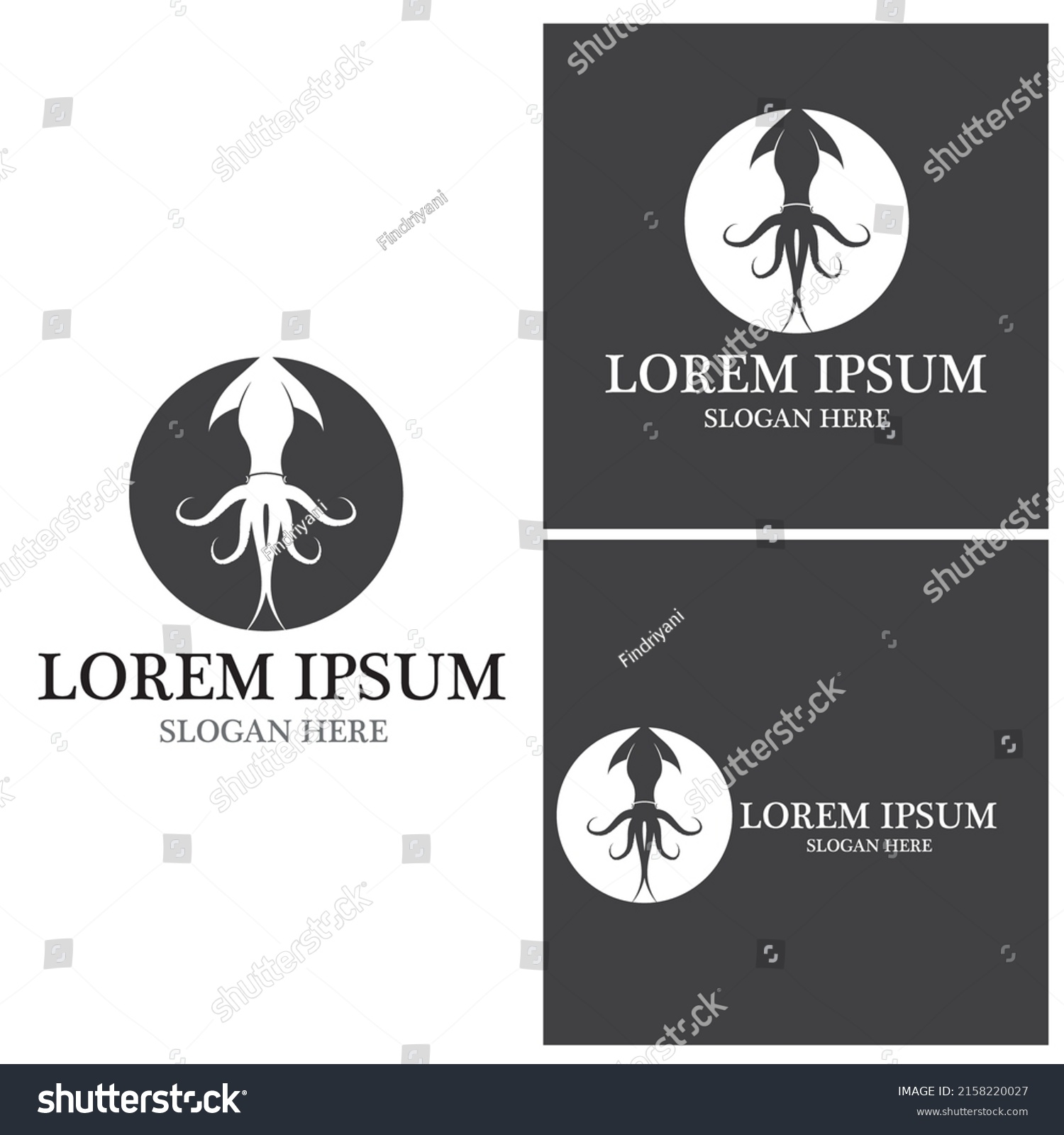 Squid Icon Symbol Template Stock Vector (Royalty Free) 2158220027 ...