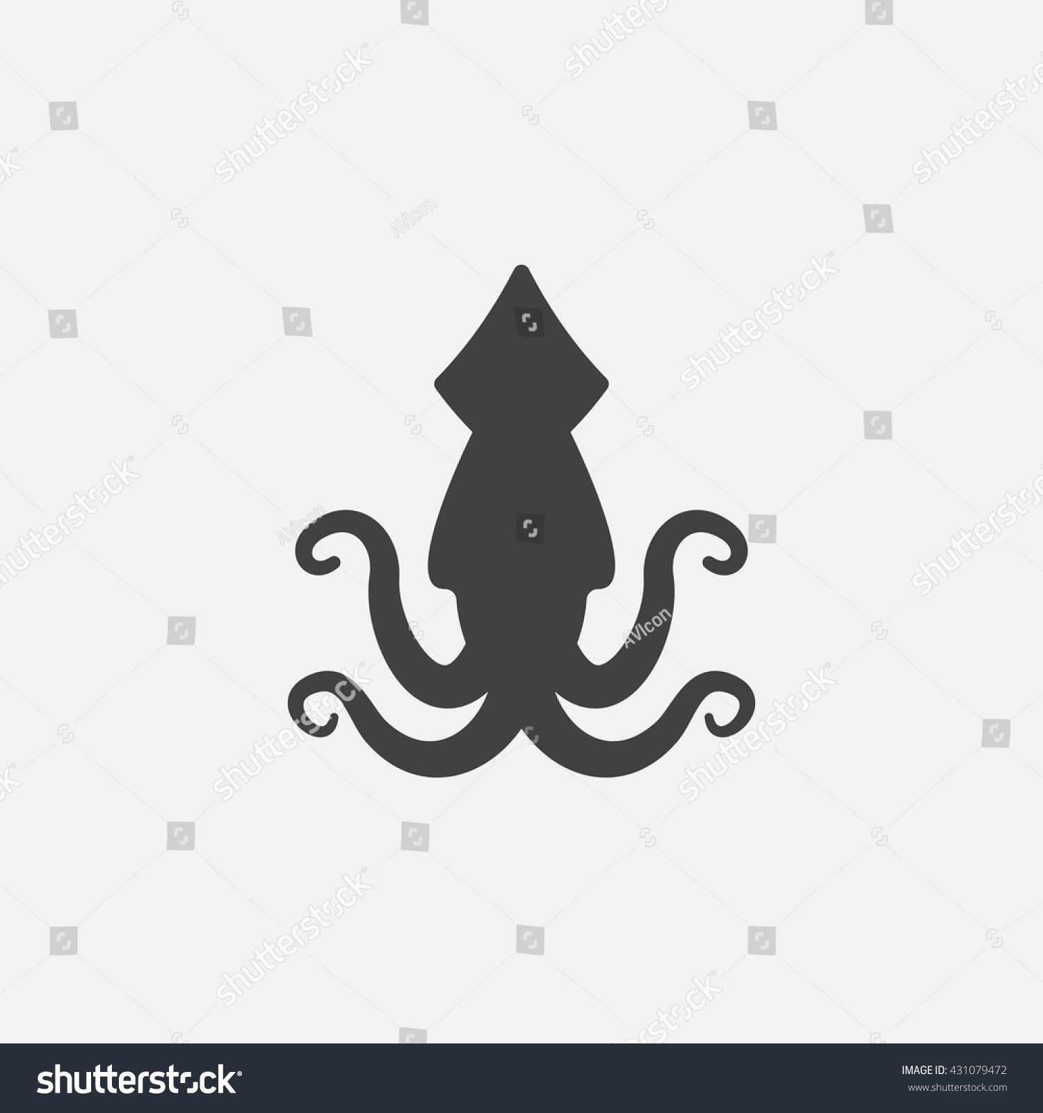 Squid Icon Vector Solid Logo Illustration Stock Vector (Royalty Free) 431079472