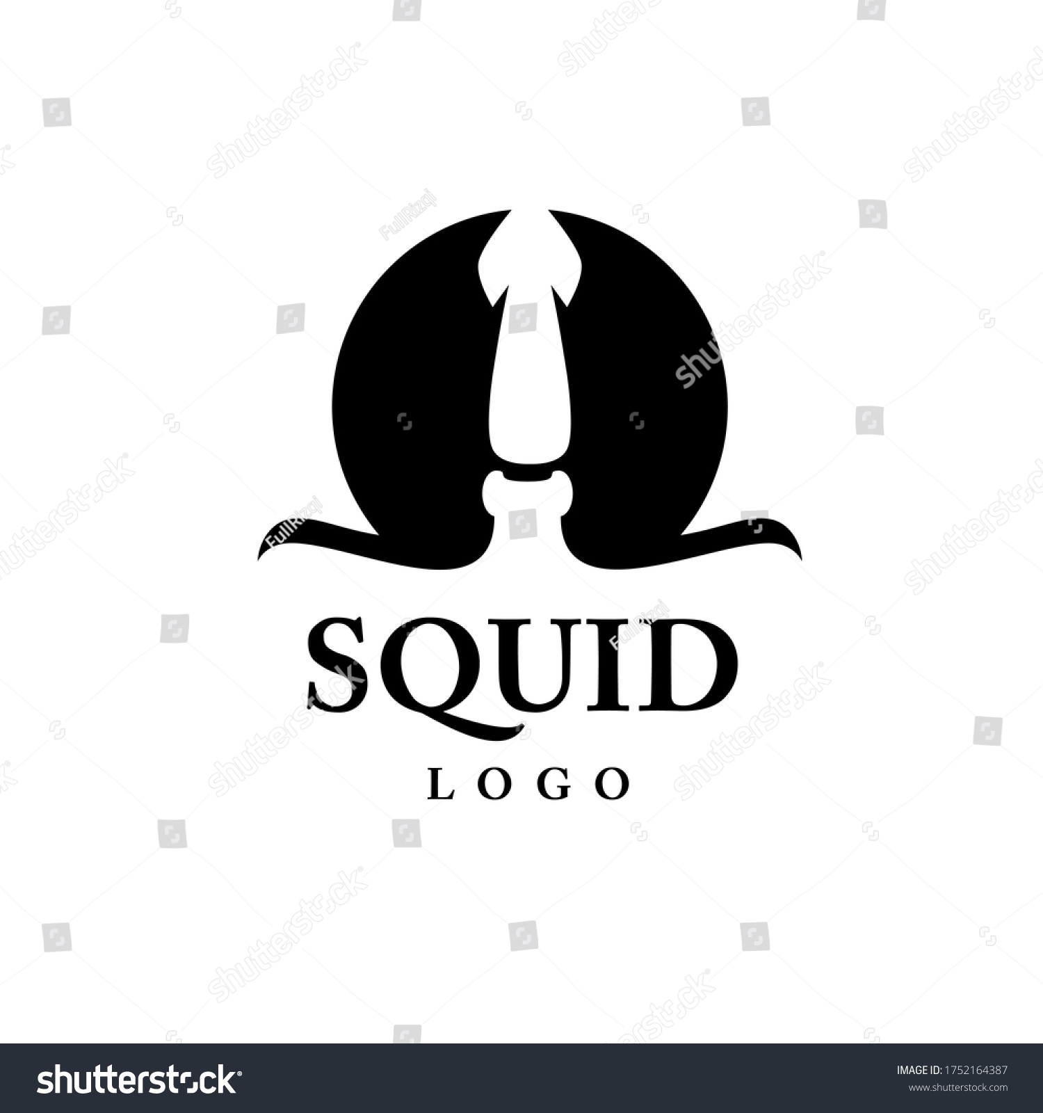 Squid Octopus Logo Simple Negative Space Stock Vector (Royalty Free ...