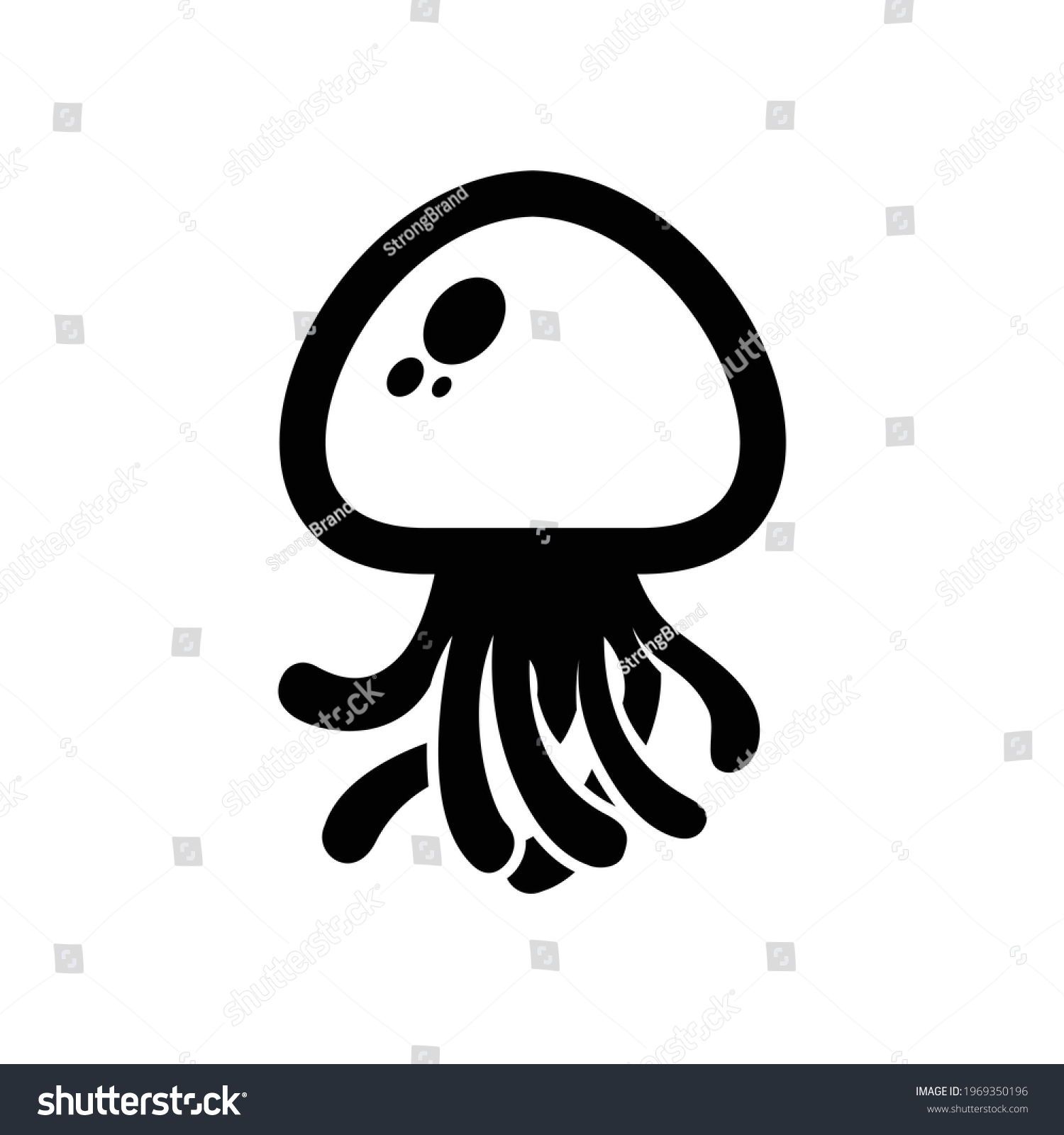 Squid Vector Template Tentacle Vector Illustration Stock Vector ...