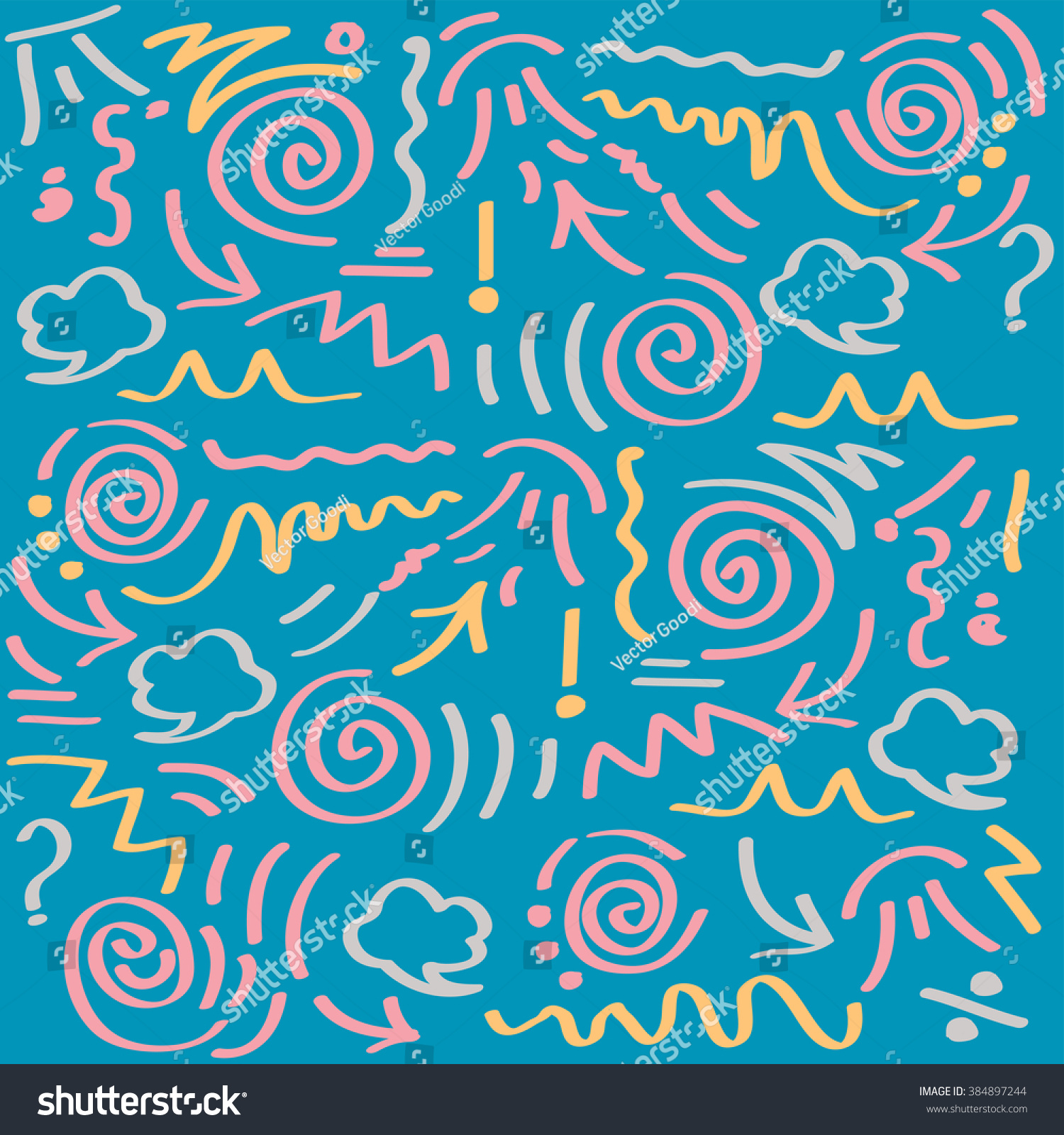 Squiggles Color On Background Stock Vector 384897244 - Shutterstock