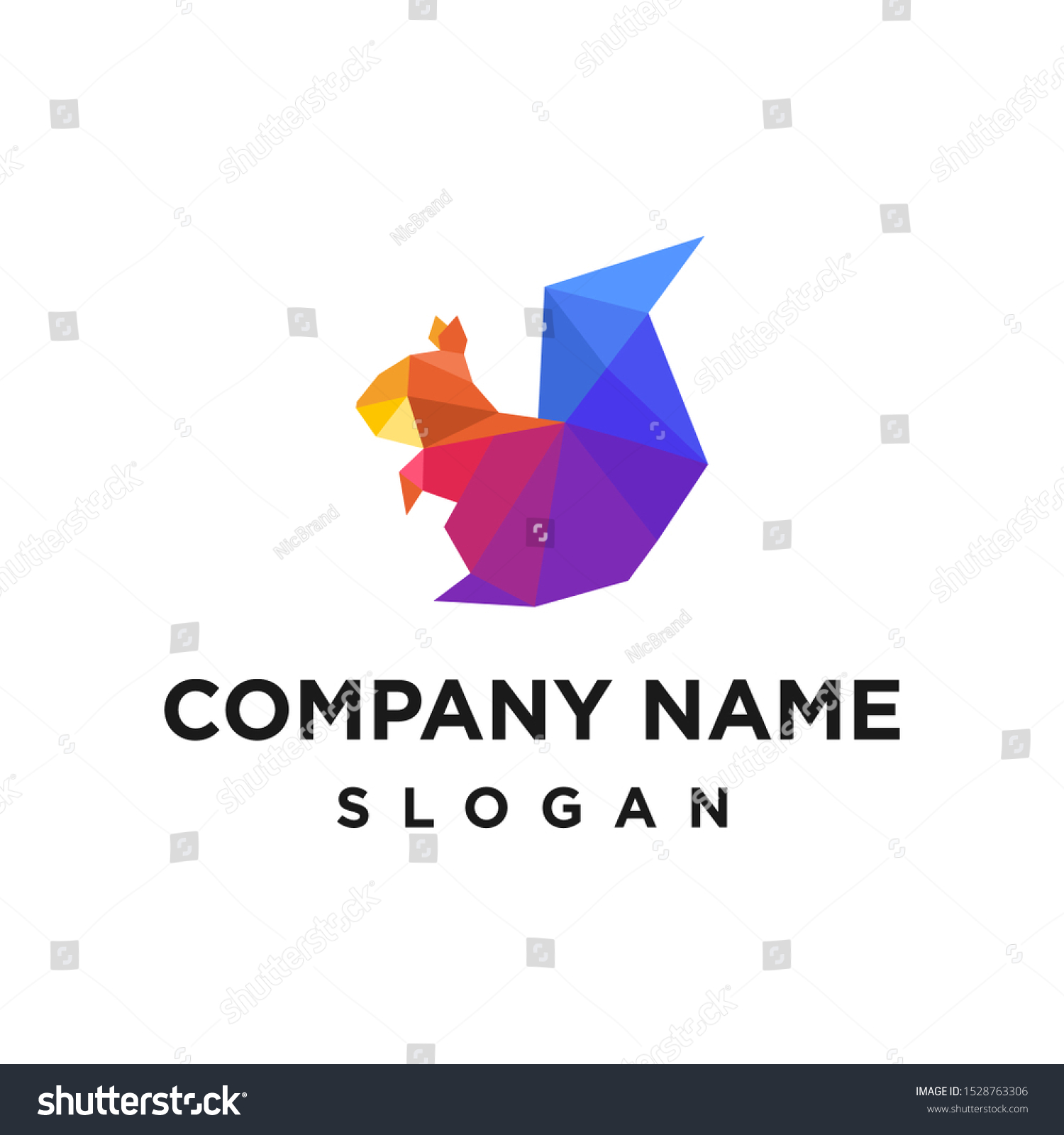Squirrel Fullcolor Geometry Logo Vector Stock Vector (Royalty Free ...