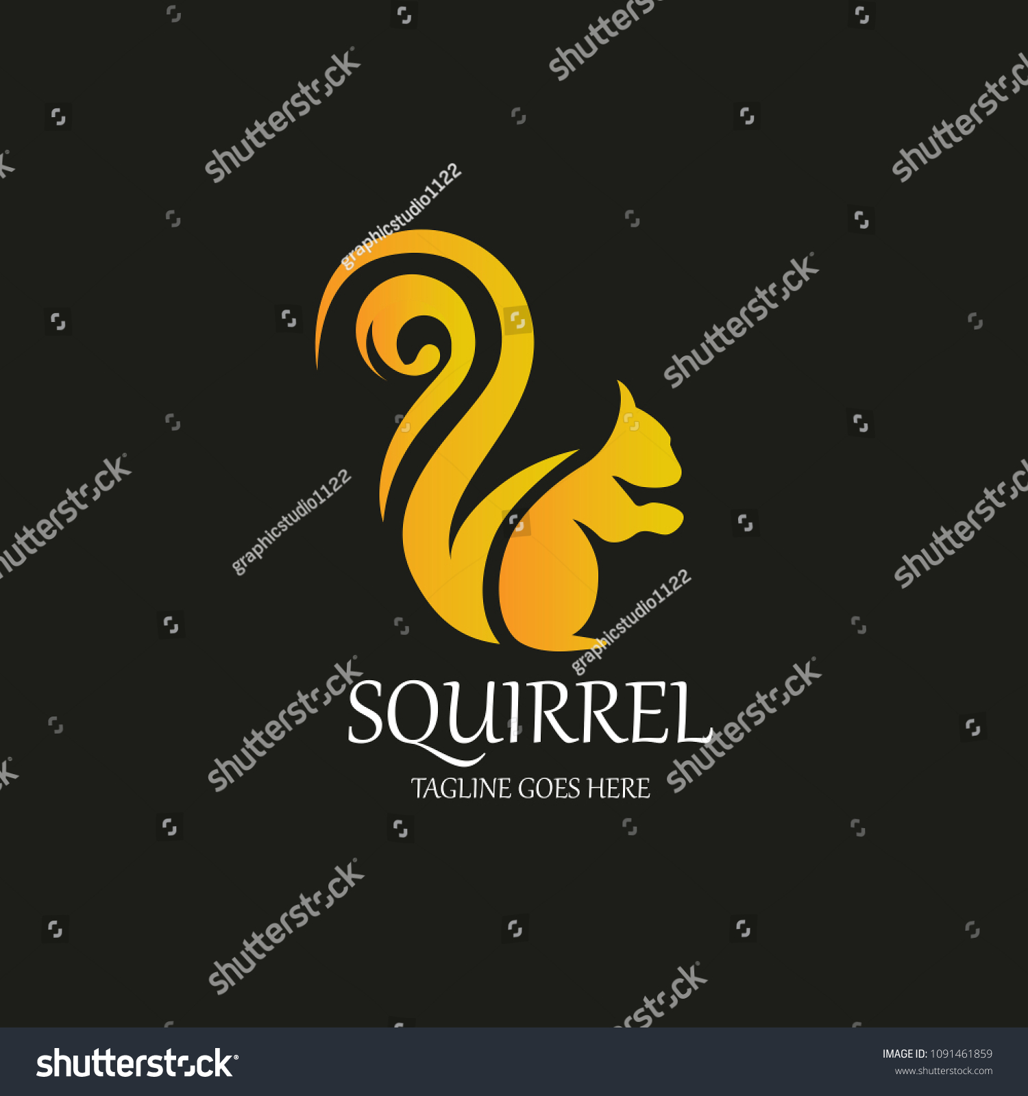 Squirrel Logo Design Template Vector Illustration Stock Vector (Royalty ...