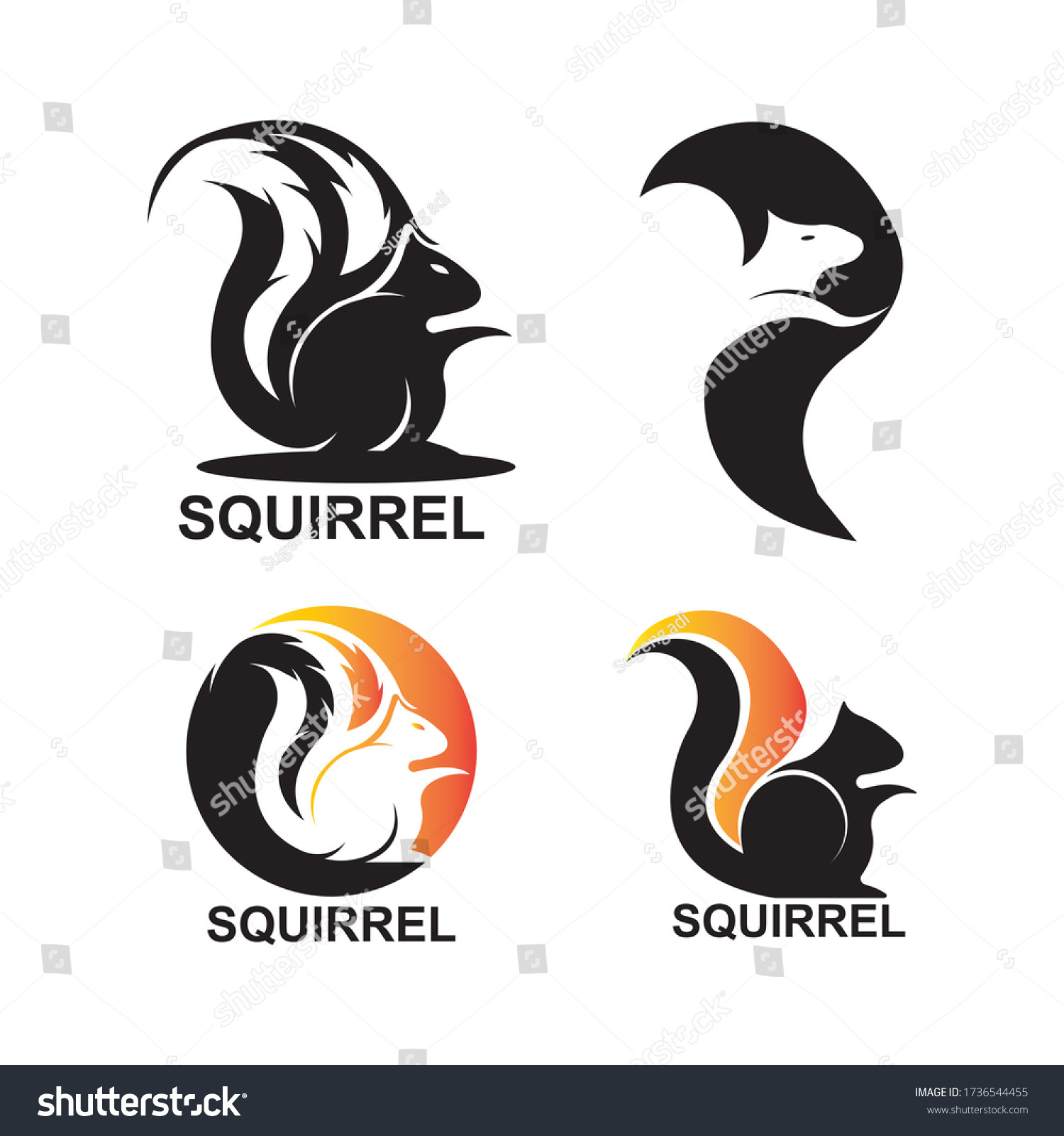 Squirrel Logo Design Template Vector Illustration Stock Vector (Royalty ...