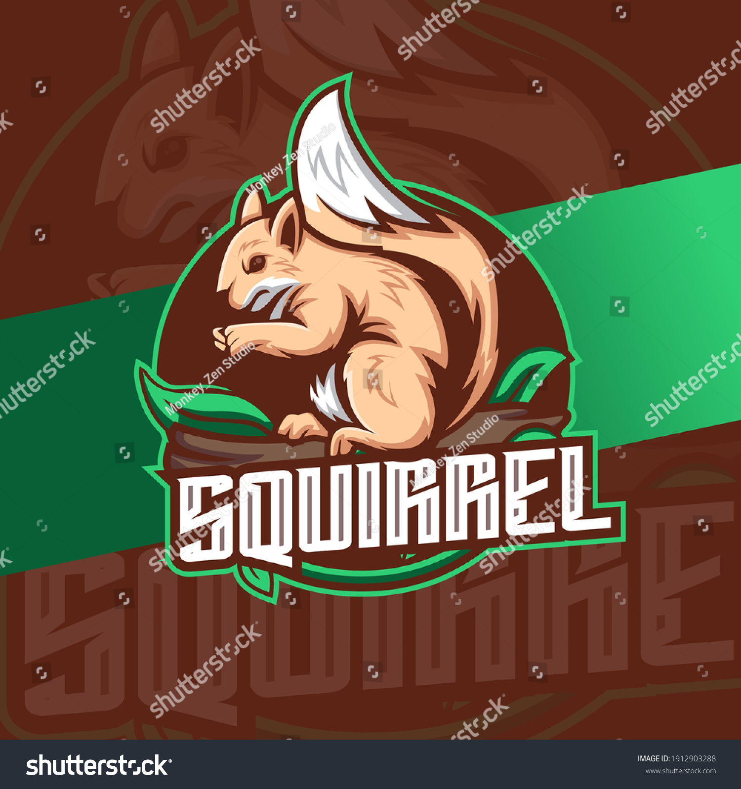 Squirrel Mascot Logo Design Character Stock Vector (Royalty Free ...