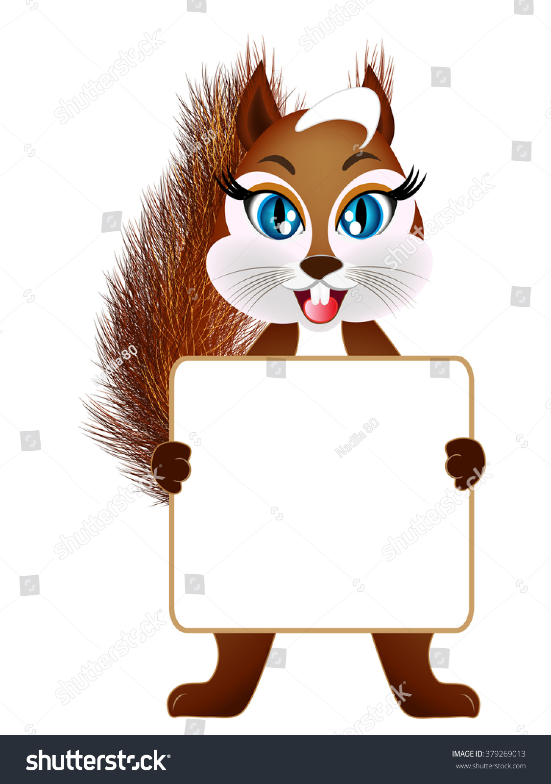 Squirrel Standing Banner Stock Vector (Royalty Free) 379269013 ...