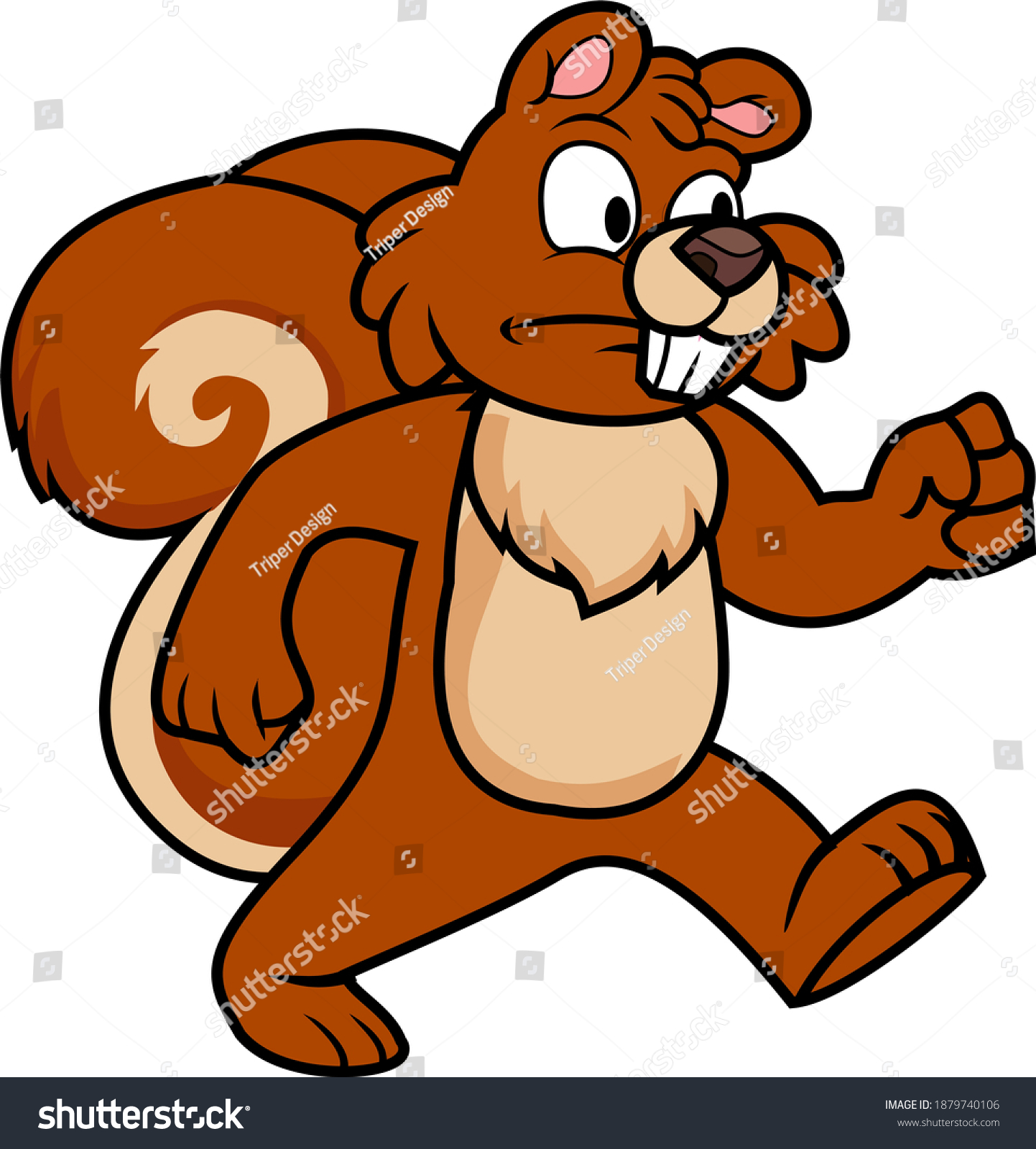 Squirrel Walking Vector Cartoon Illustration Stok Vektör (Telifsiz ...