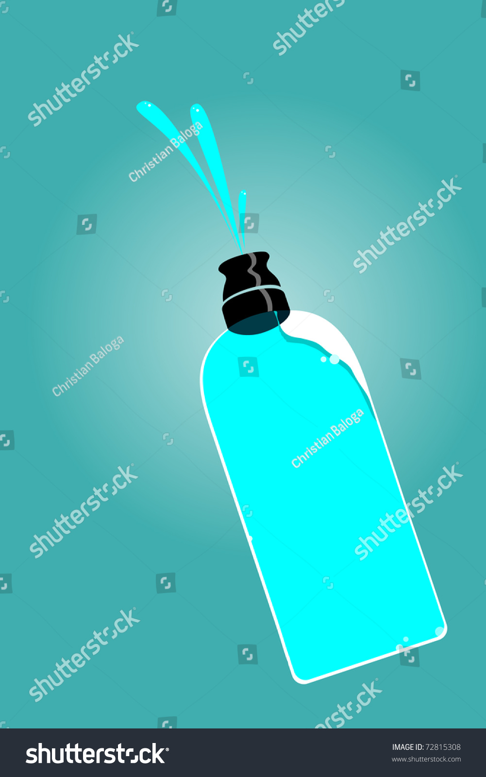 Squirting Water Bottle Stock Vector (Royalty Free) 72815308