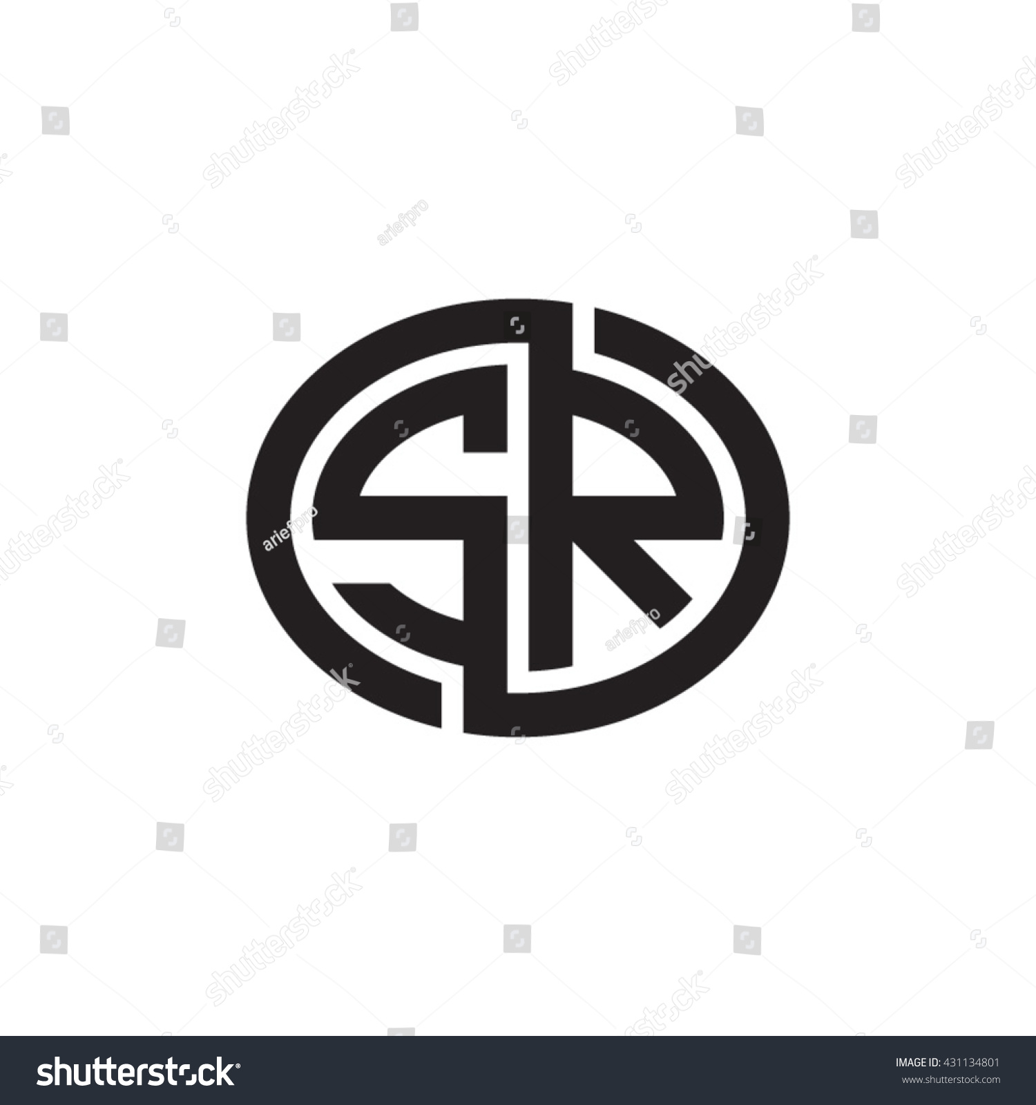 Sr Initial Letters Looping Linked Ellipse Stock Vector (Royalty Free ...