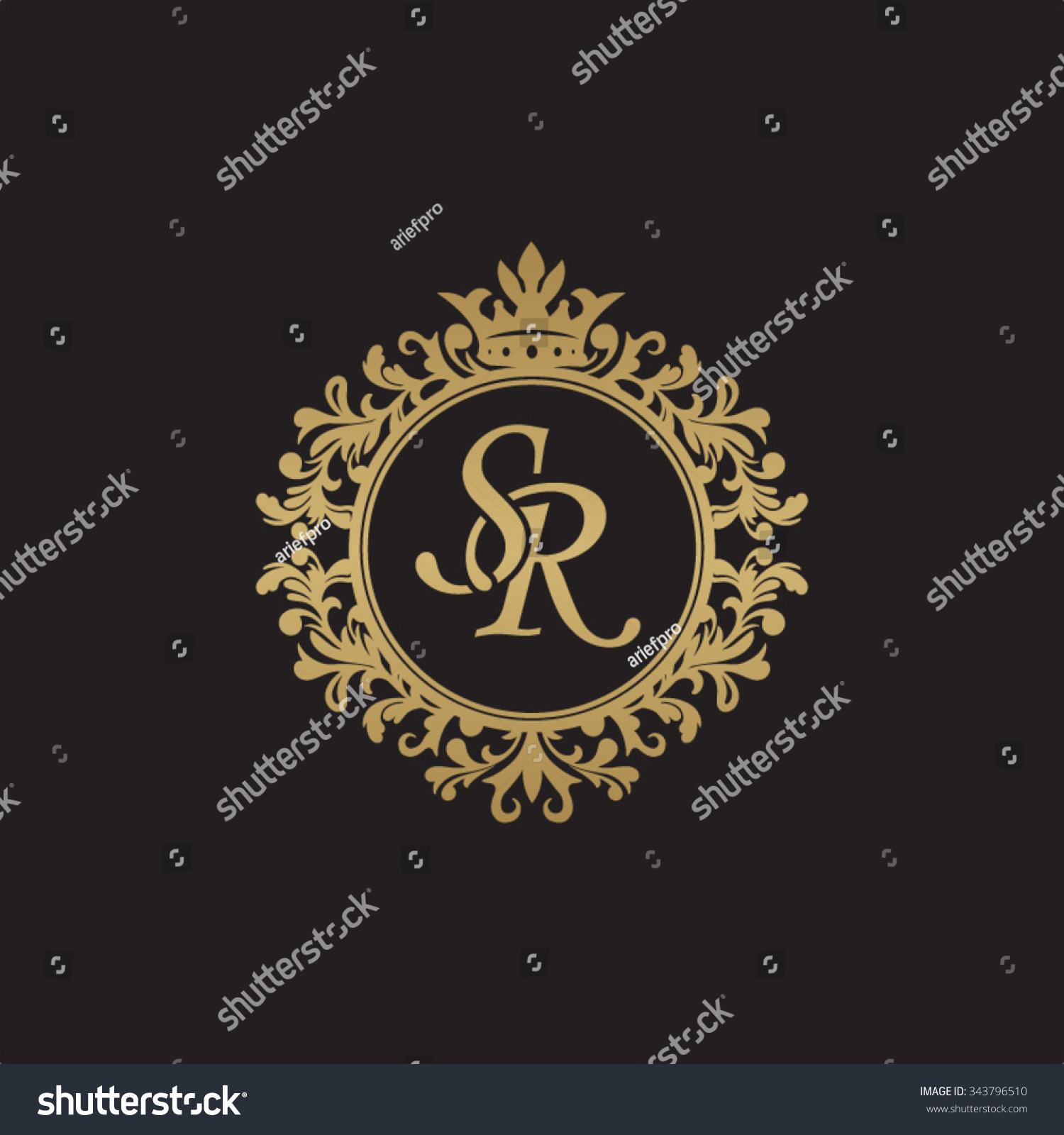 Sr Initial Luxury Ornament Monogram Logo: Vector có sẵn (miễn phí bản ...