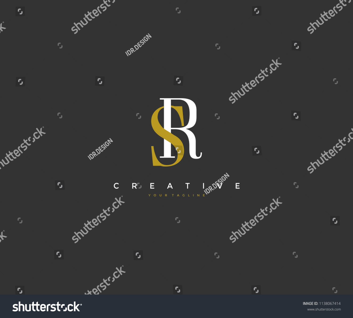 Sr Linked Simple Elegant Logo Stock Vector (Royalty Free) 1138067414