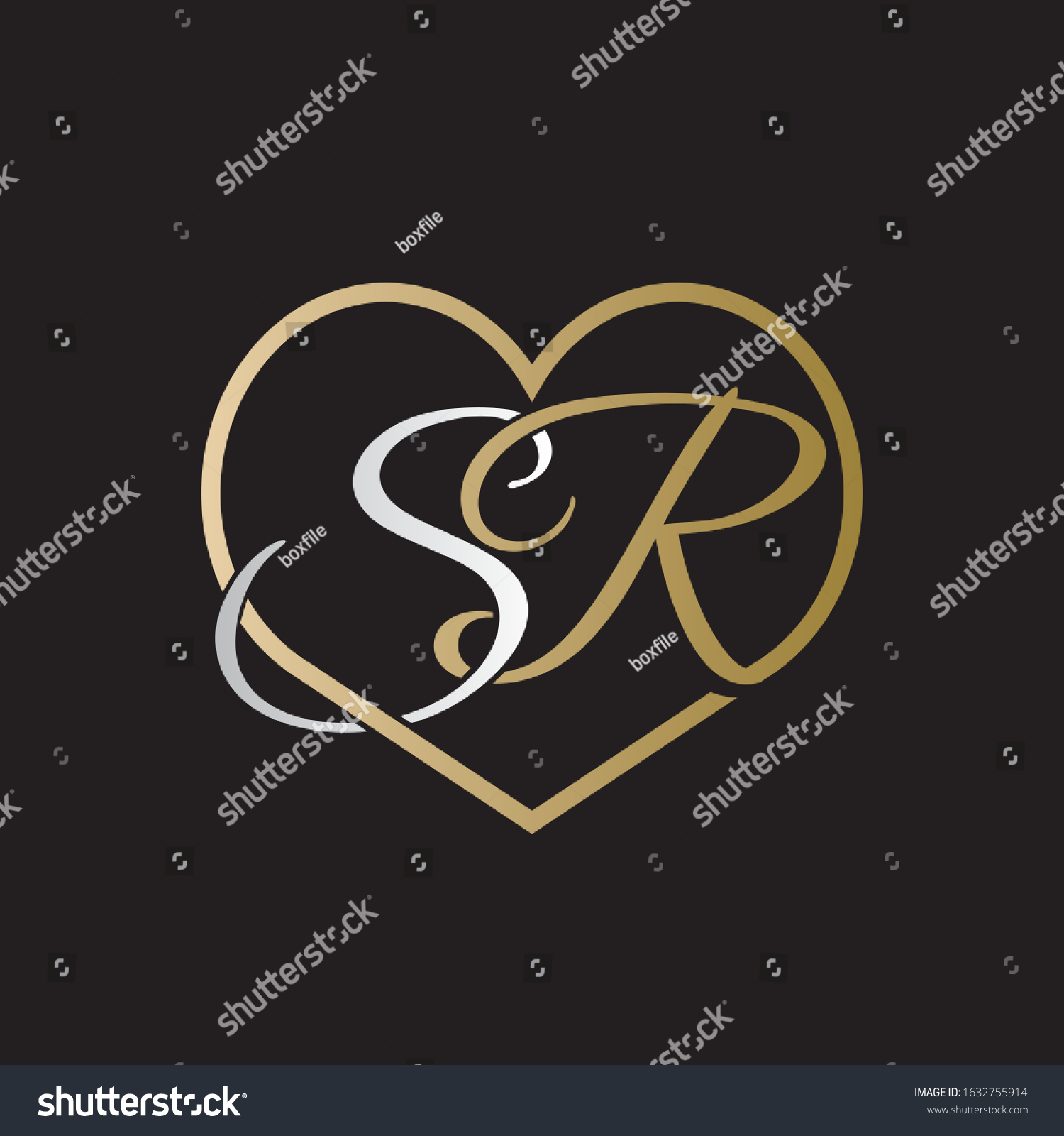Sr Logo Design Vector Icon Symbol Stock Vector (Royalty Free ...