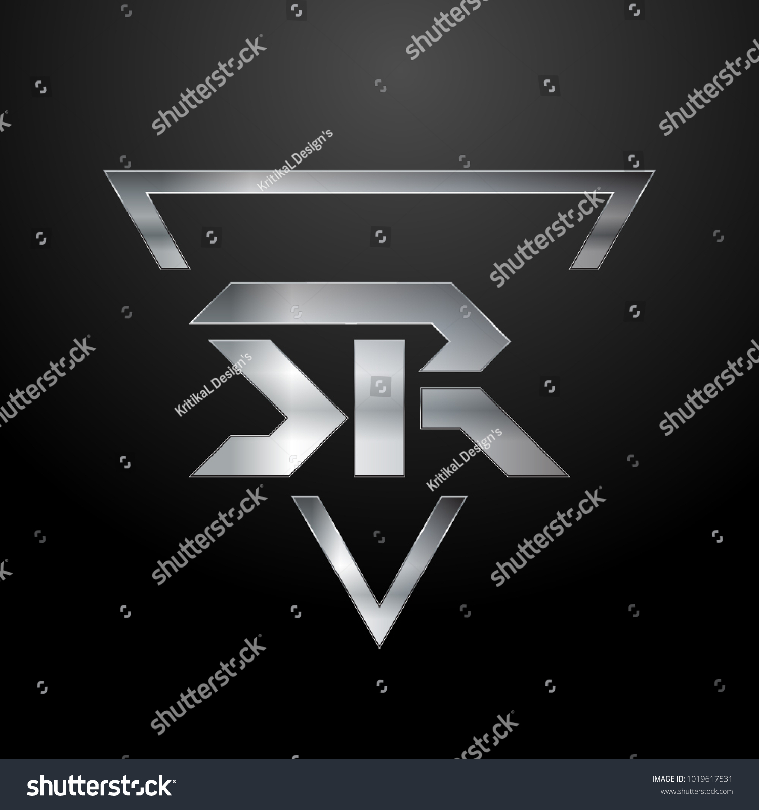Sr Logo Metal Logo Silver Logo: vector de stock (libre de regalías ...