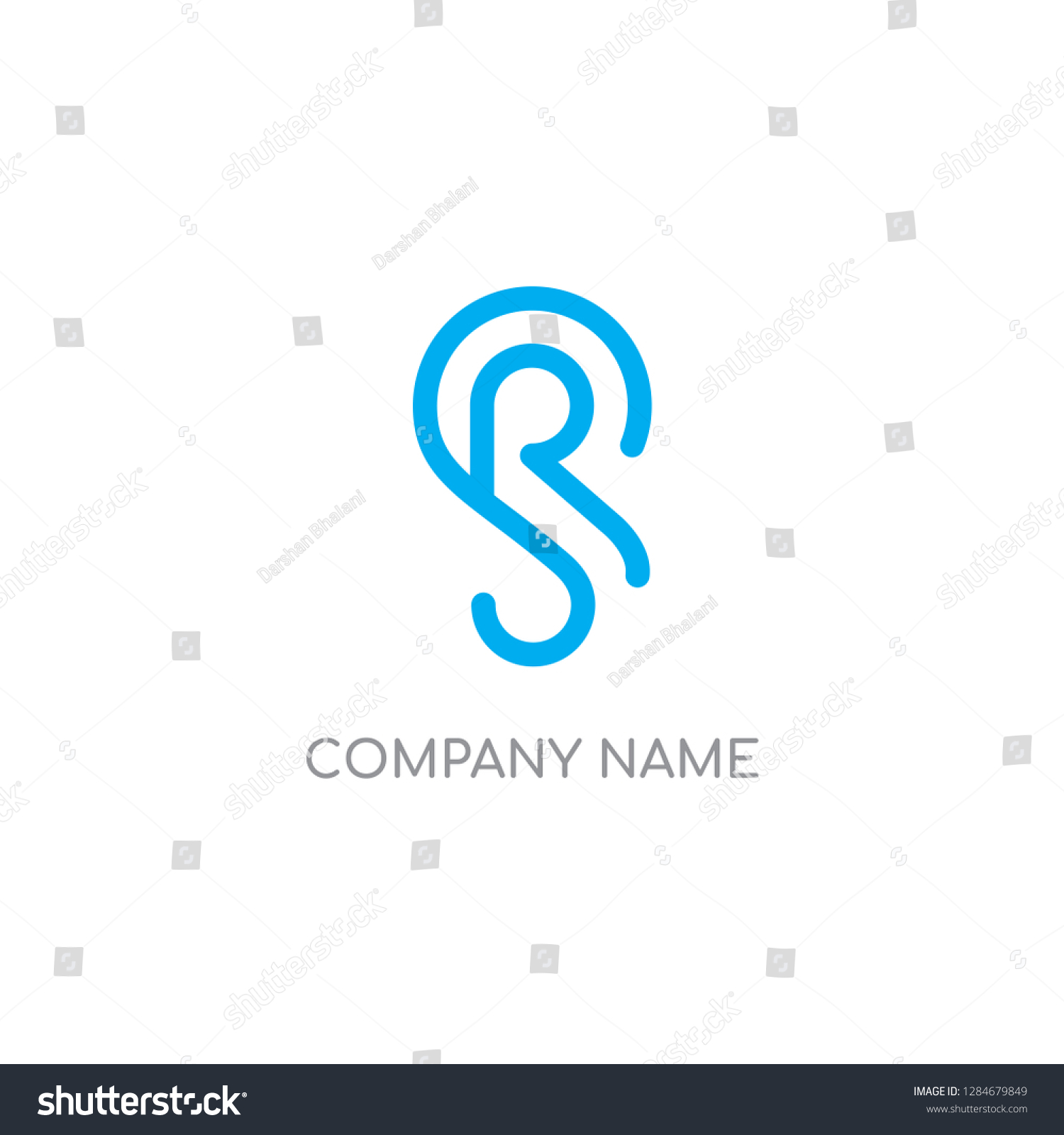 Sr Logo Text Stock Vector (Royalty Free) 1284679849