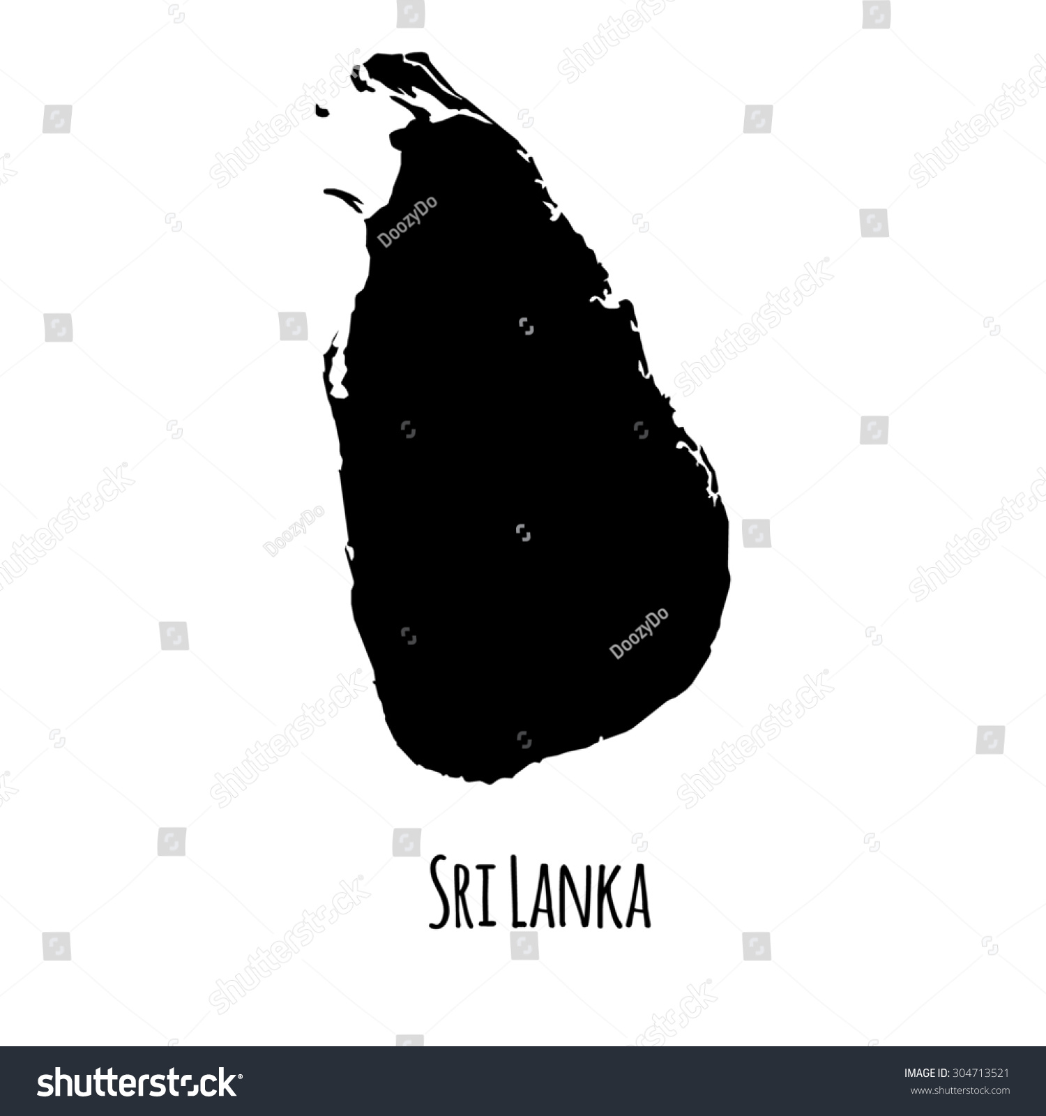 Sri Lanka Vector Black Outline Map: เวกเตอร์สต็อก (ปลอดค่าลิขสิทธิ์ ...