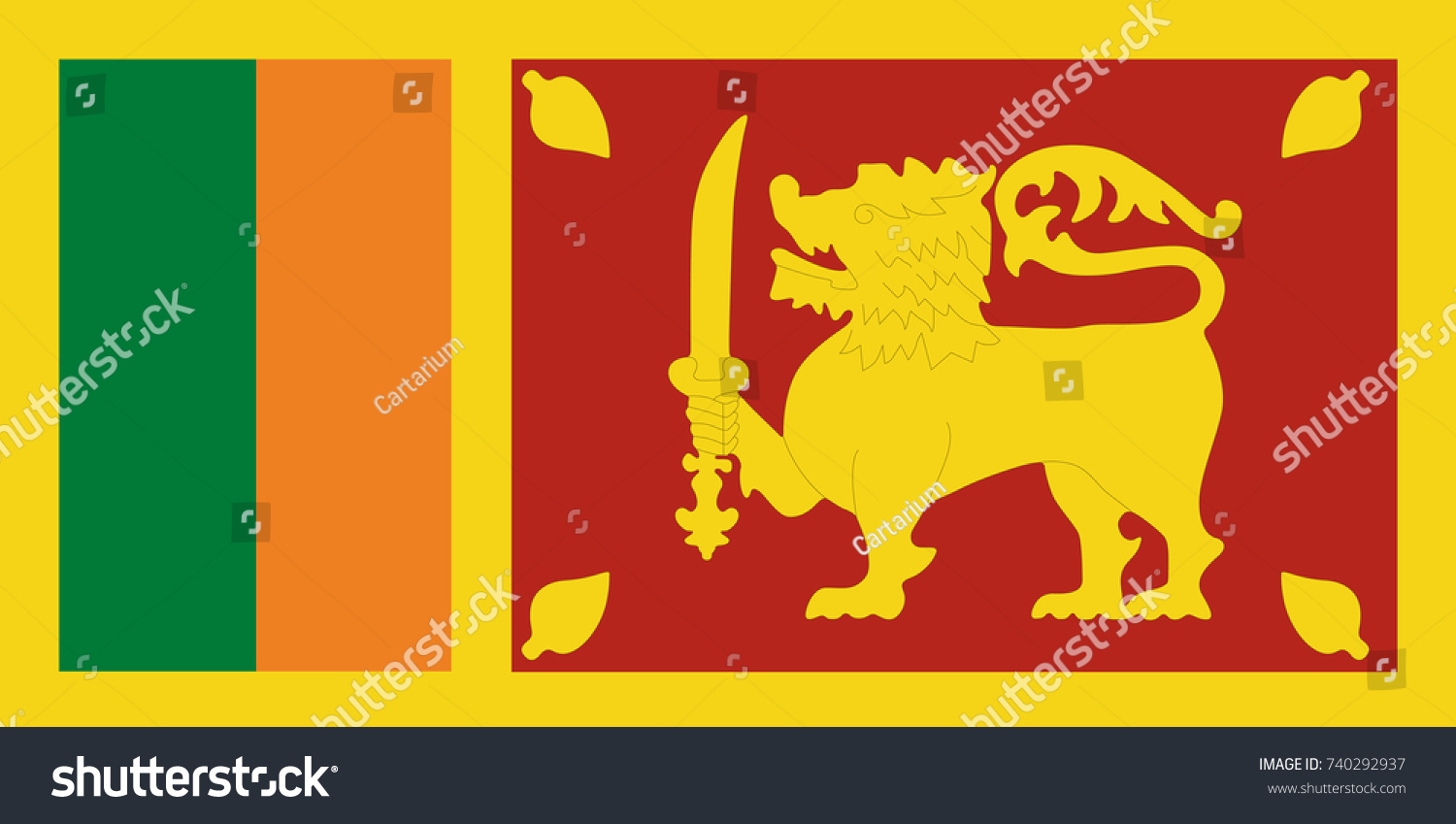 Sri Lanka Vector Flag Vector Illustration Stock Vector (Royalty Free ...