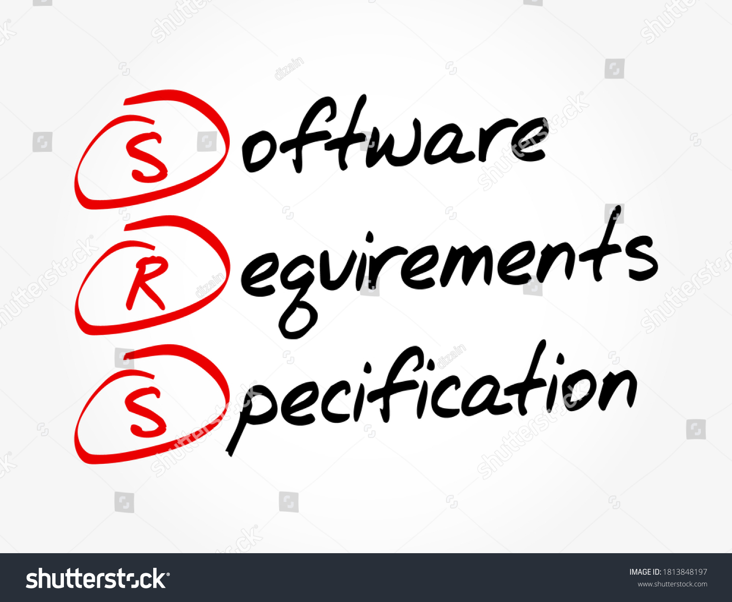 Srs Software Requirements Specification Acronym Technology Stock Vector ...