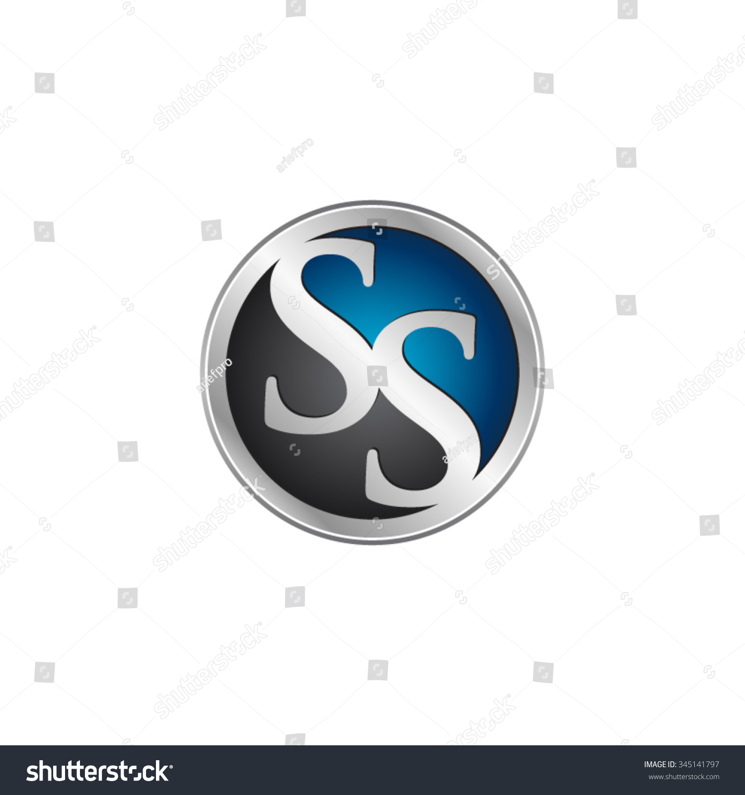 Ss Initial Circle Logo Blue Stock Vector (Royalty Free) 345141797