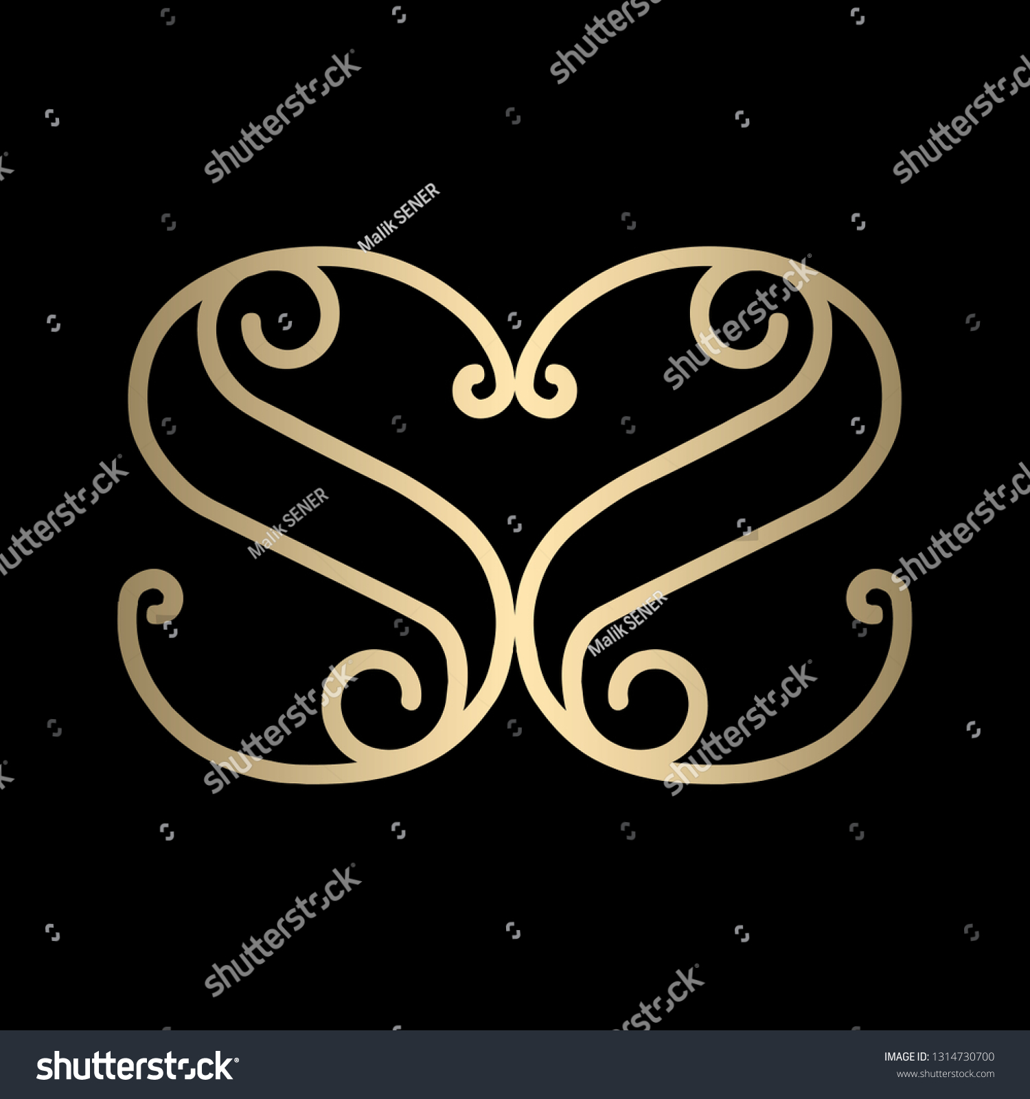 Ss Logo Ss Butterfly Stock Vector (Royalty Free) 1314730700