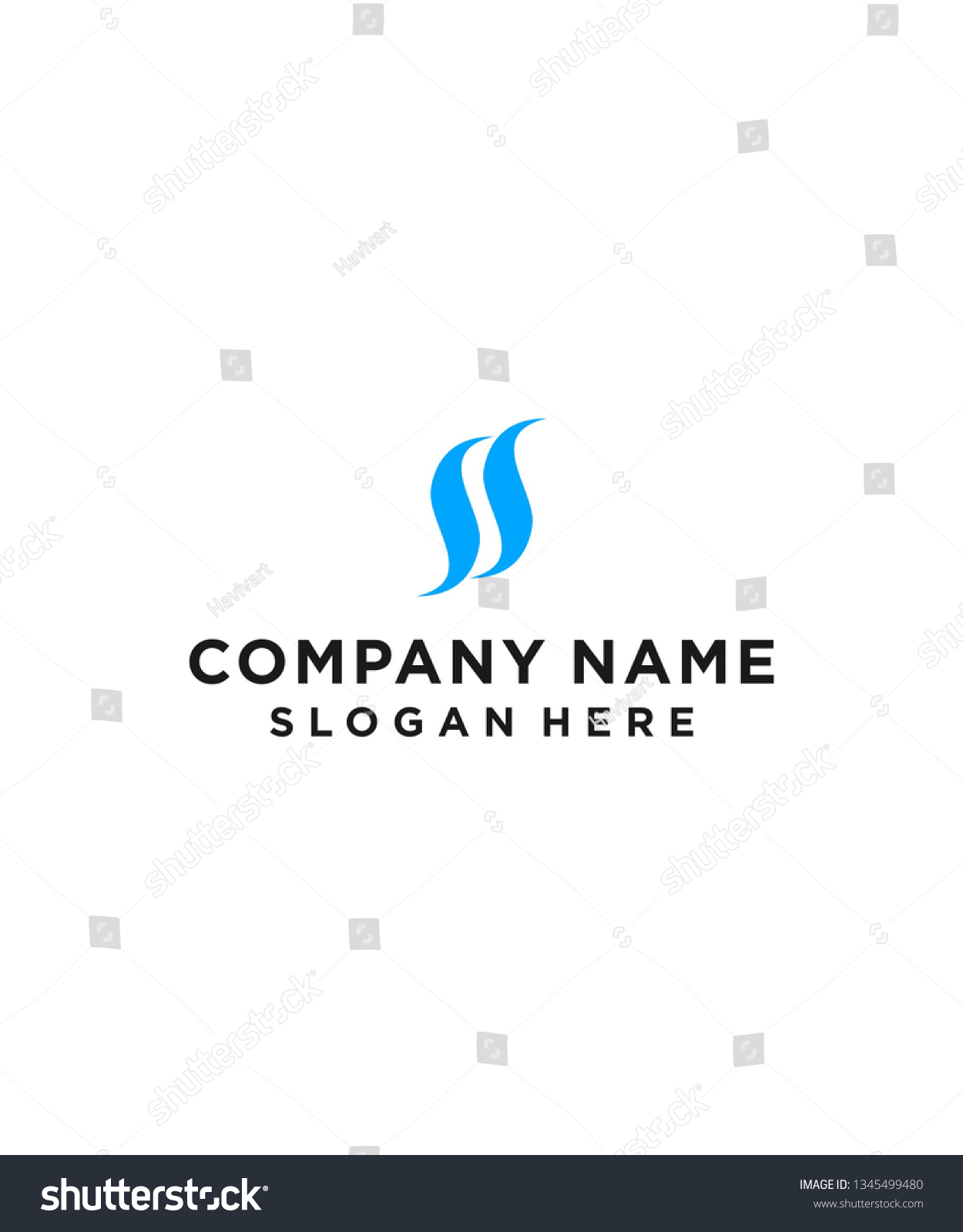 Ss Wave Logo Stock Vector (Royalty Free) 1345499480