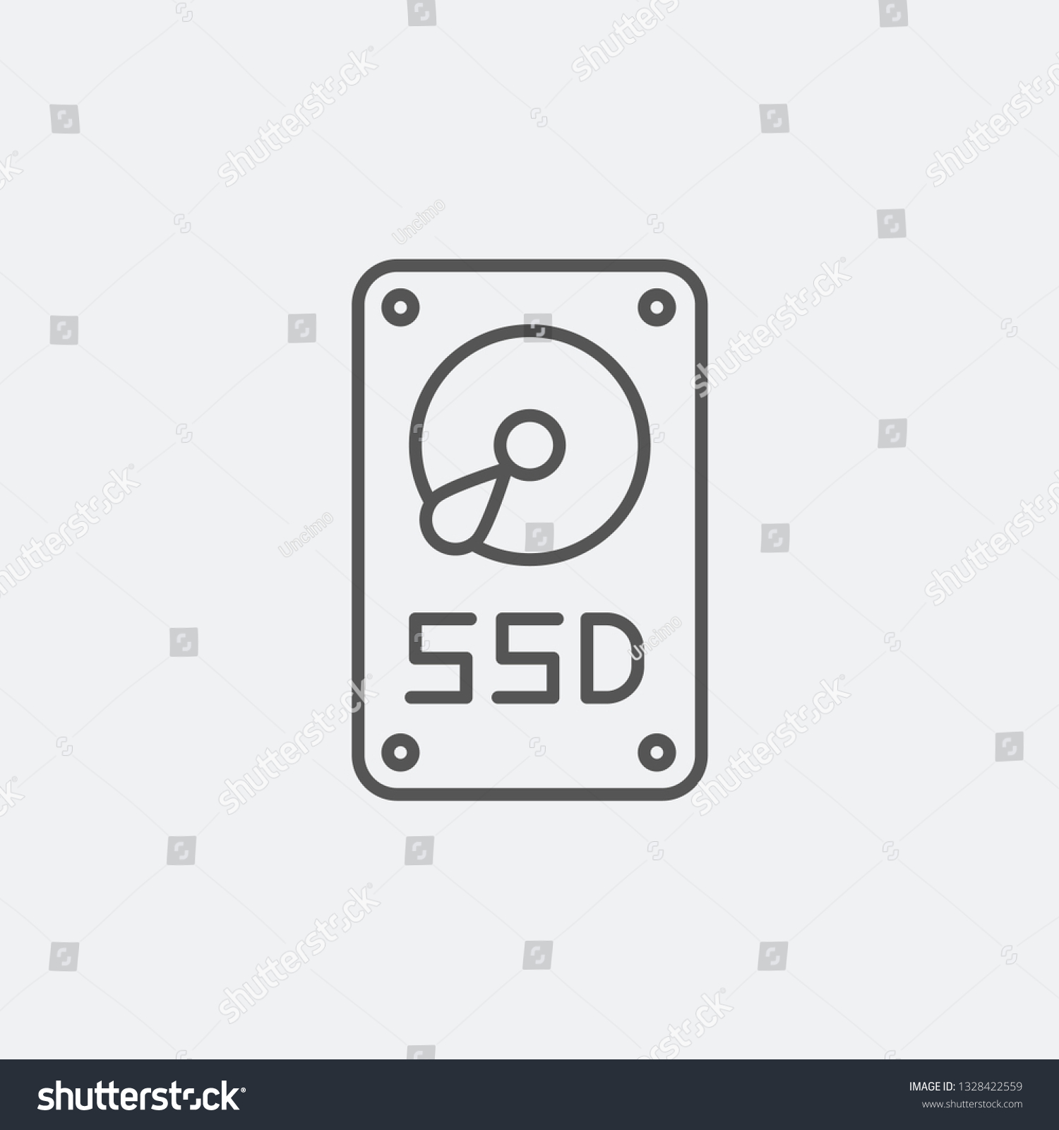Ssd Modern Simple Outline Vector Icon Stock Vector (Royalty Free ...